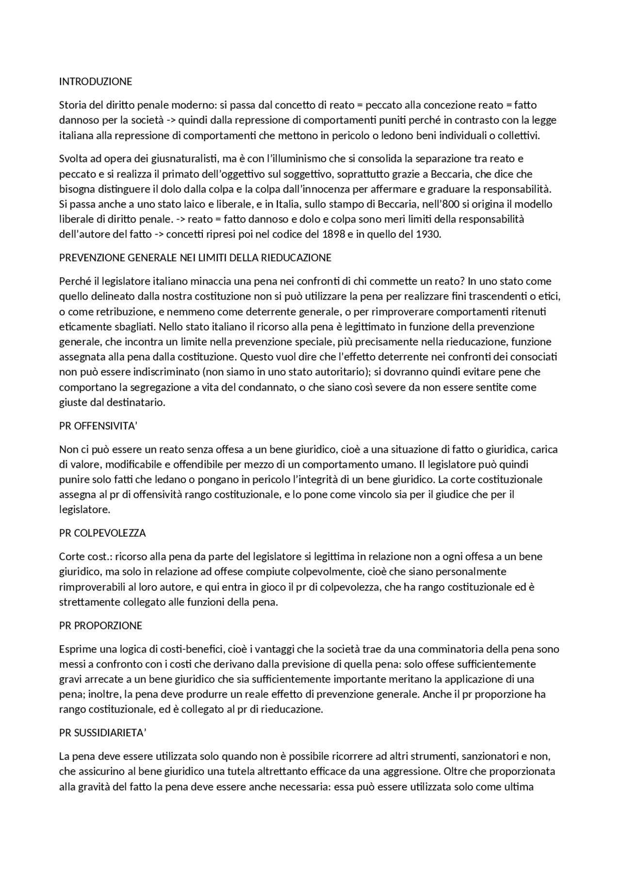 Riassunto Introduzione E Principi Docsity