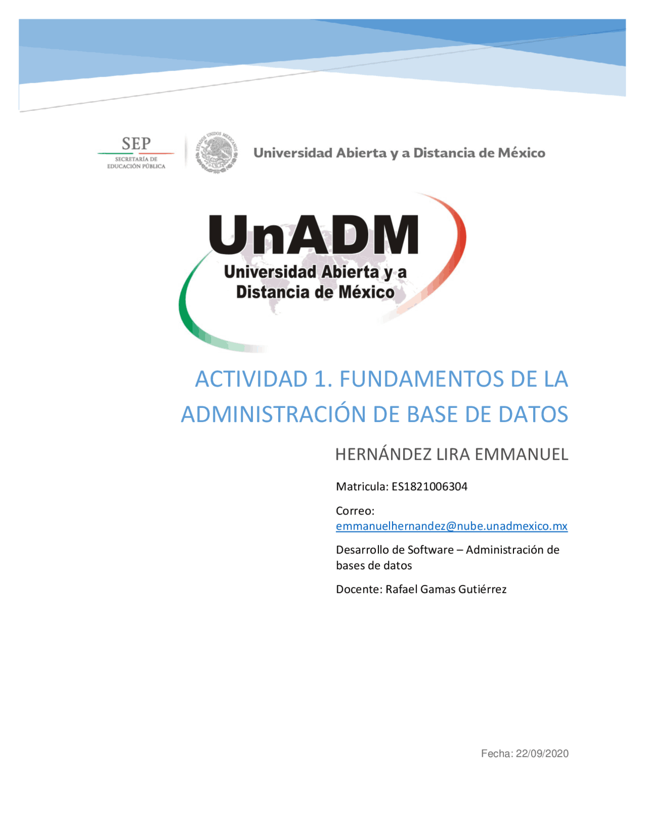 Base De Datos Actividad 1 Esercizi Di Software Development Docsity