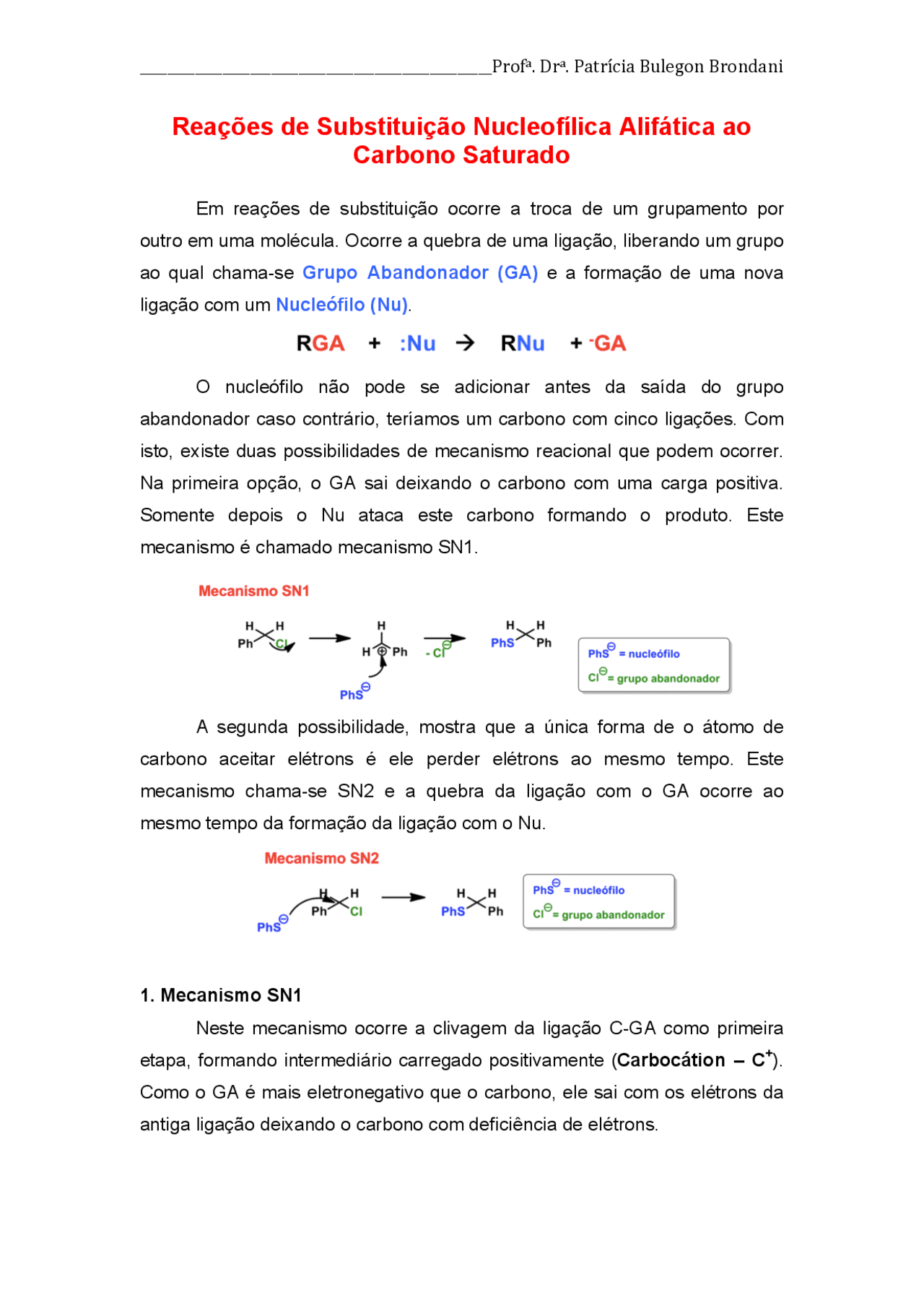Nucleófilo em orgânica 2 - Docsity