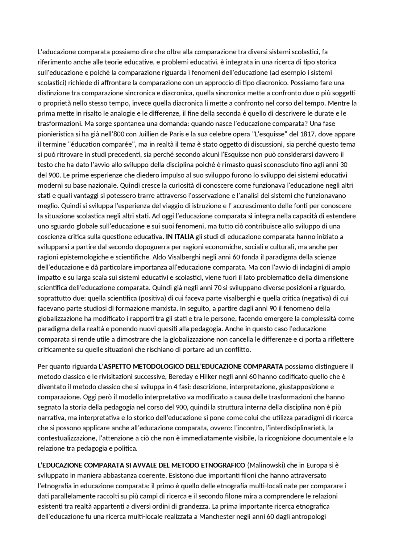 Riassunto Manuale Di Ed Comparata Docsity