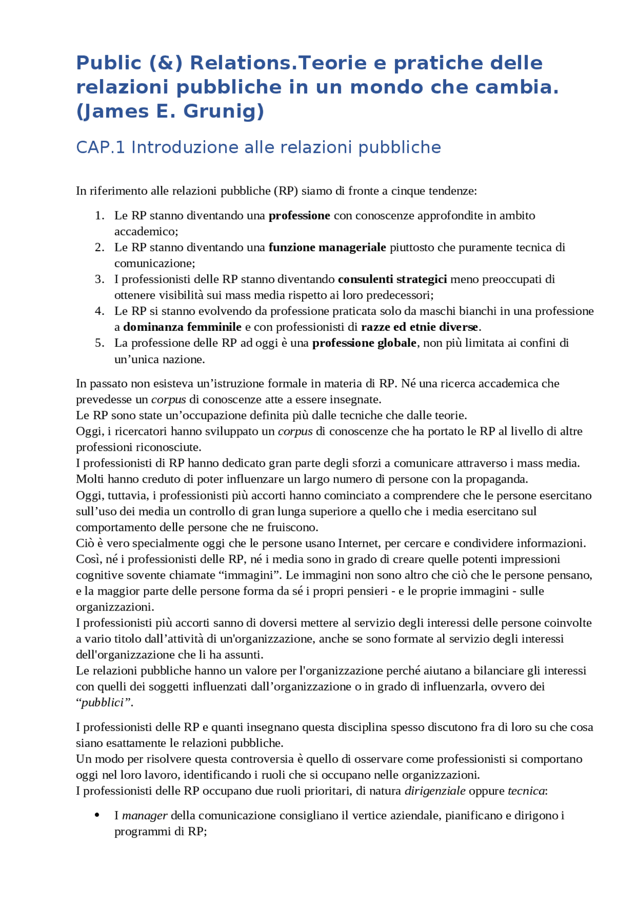 James E Grunig Public And Relations Teorie E Pratiche Delle