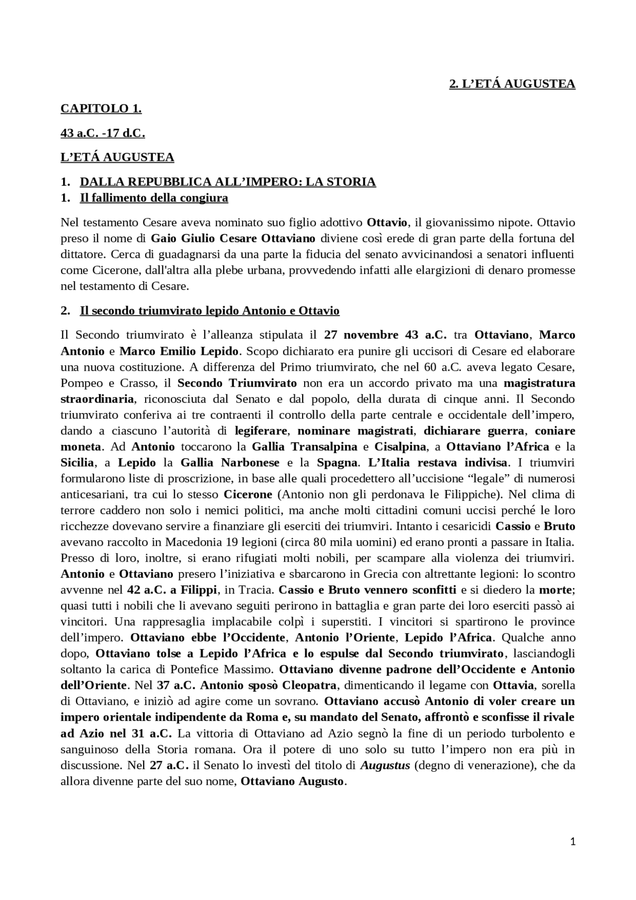 RIASSUNTO LETTERATURA LATINA - L'ETA' AUGUSTEA - Docsity