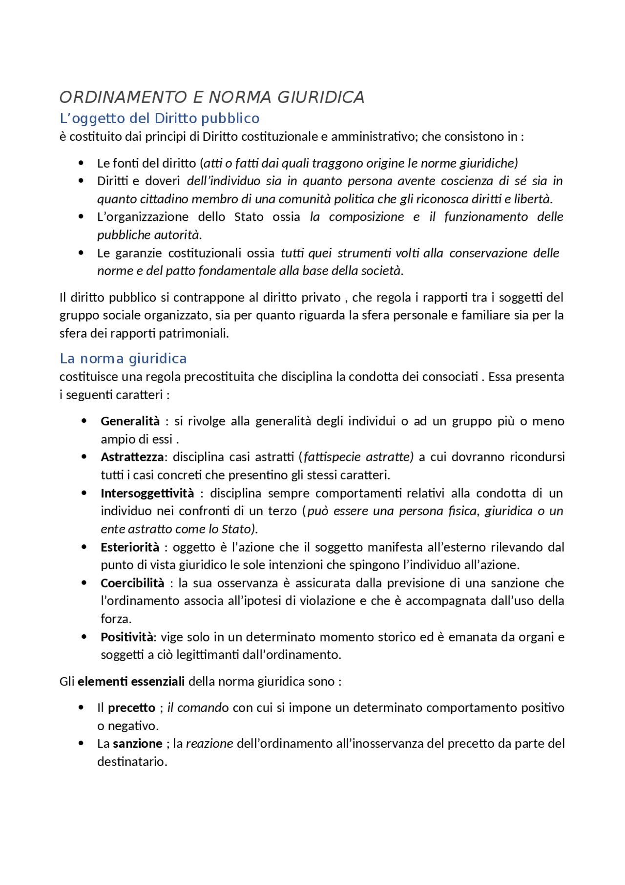 Principi e Caratteristiche del Diritto Pubblico: Norma e Situazioni ...