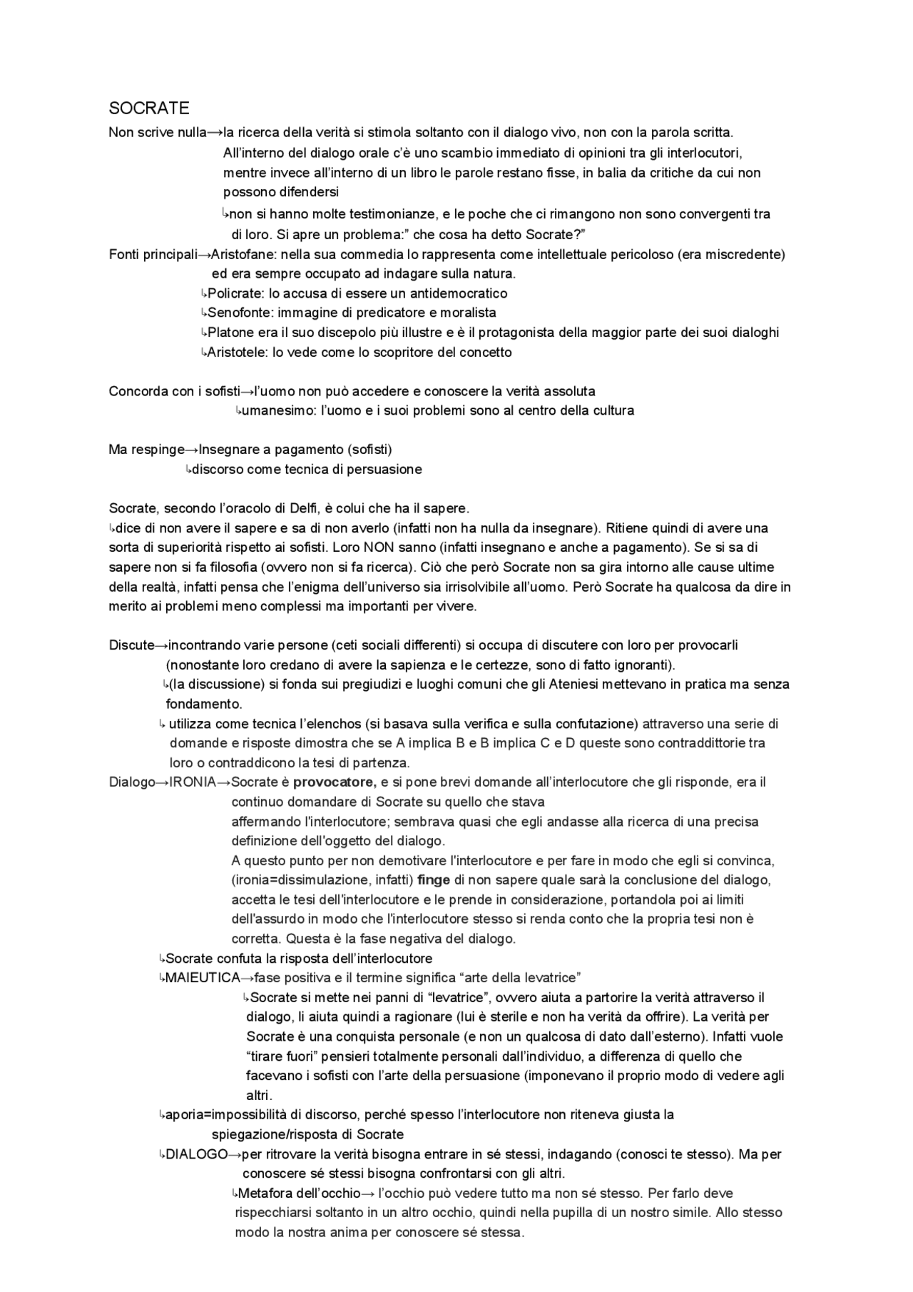 Socrate Vita Opere Docsity