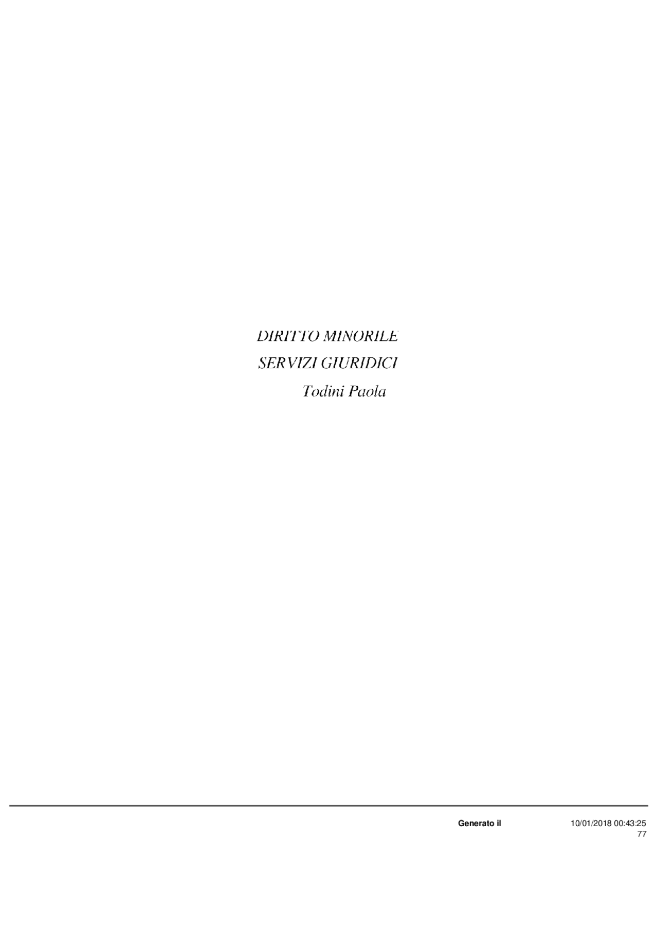 Paniere Diritto Minorile Profssa Todini Paola Docsity