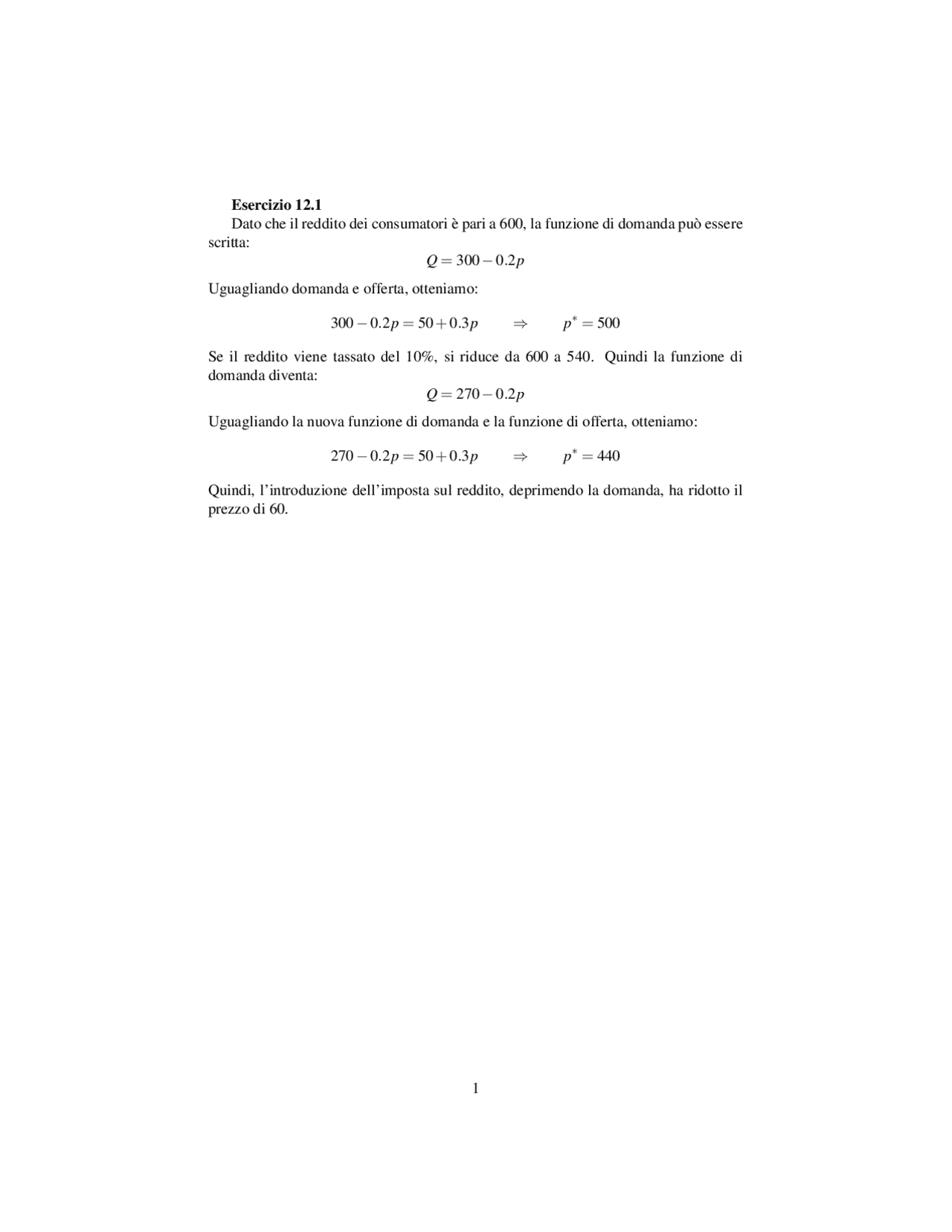 Soluzioni esercizi capitolo 12 - Docsity