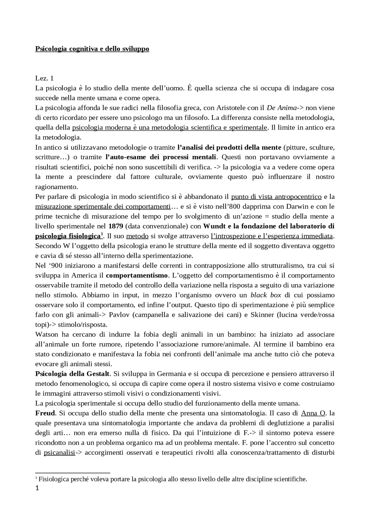 Psicologia Cognitiva E Dello Sviluppo 24 Cfu Unive Appunti Di