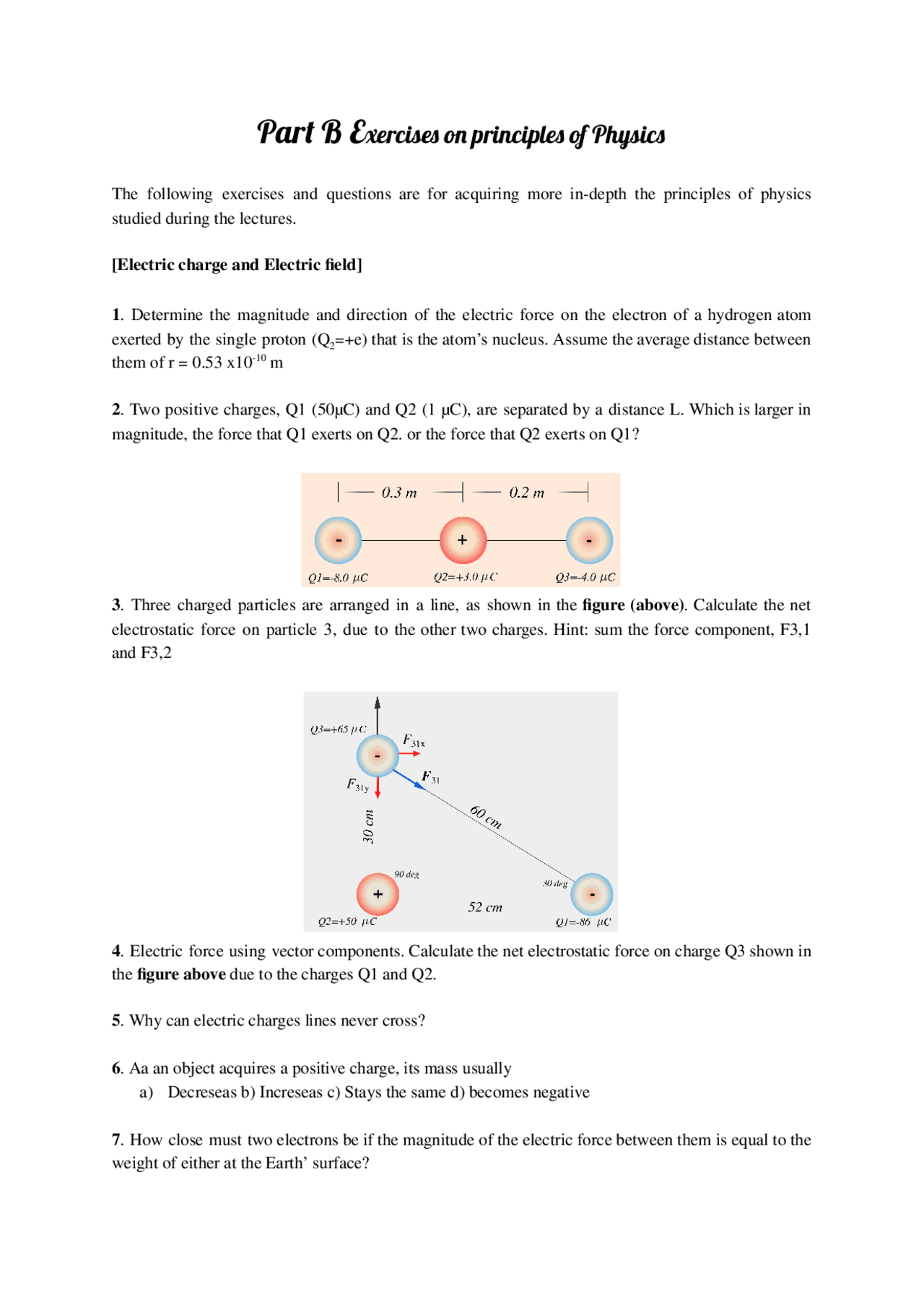 Exercises On Base Physic 2 Docsity