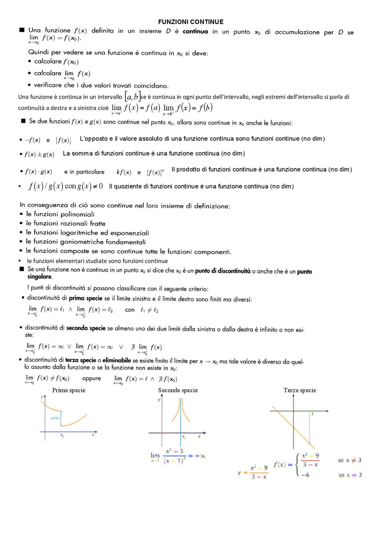Dispensa Matematica Sulla Teoria Della Continuità Docsity