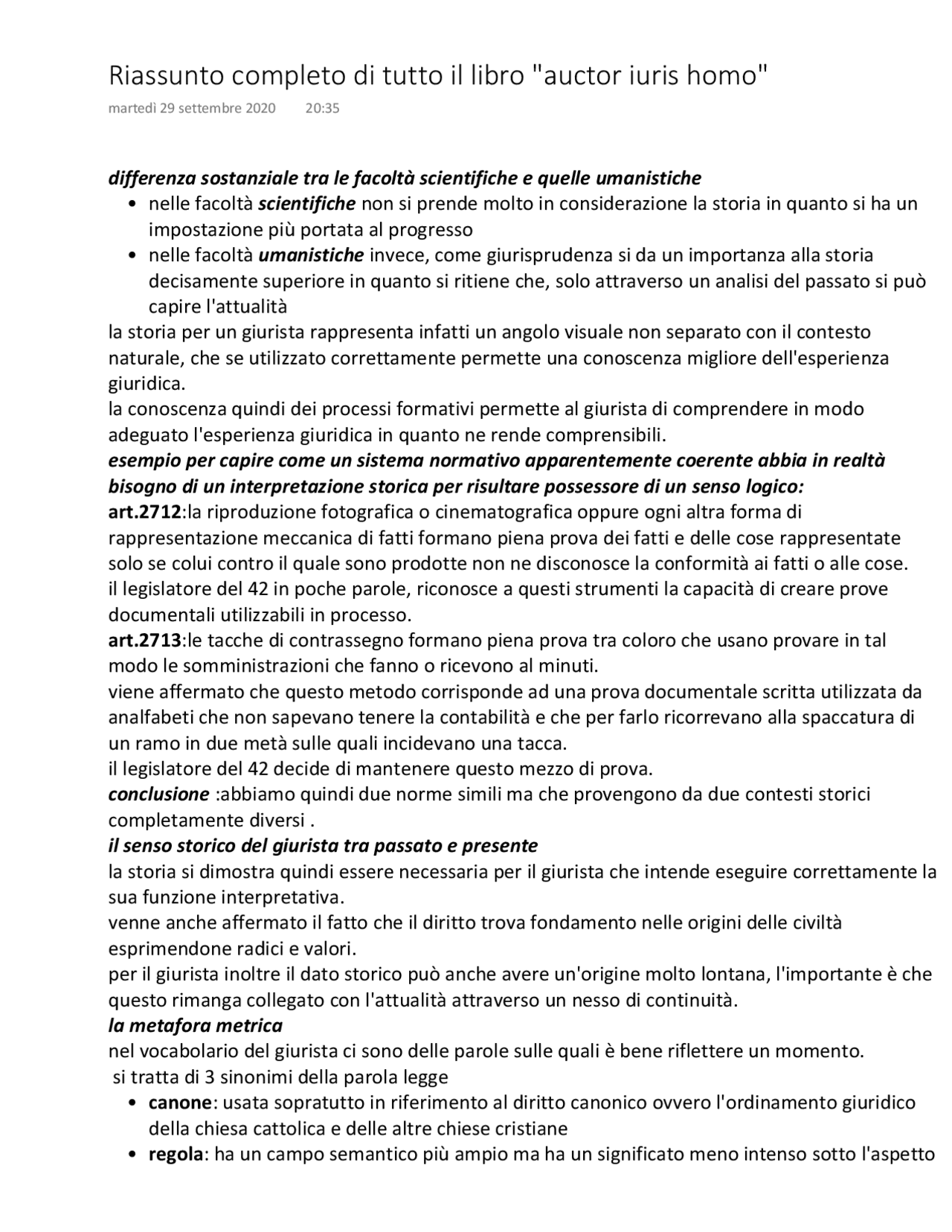 Riassunto Completo Di Tutto Il Libro Auctor Iuris Homo Docsity