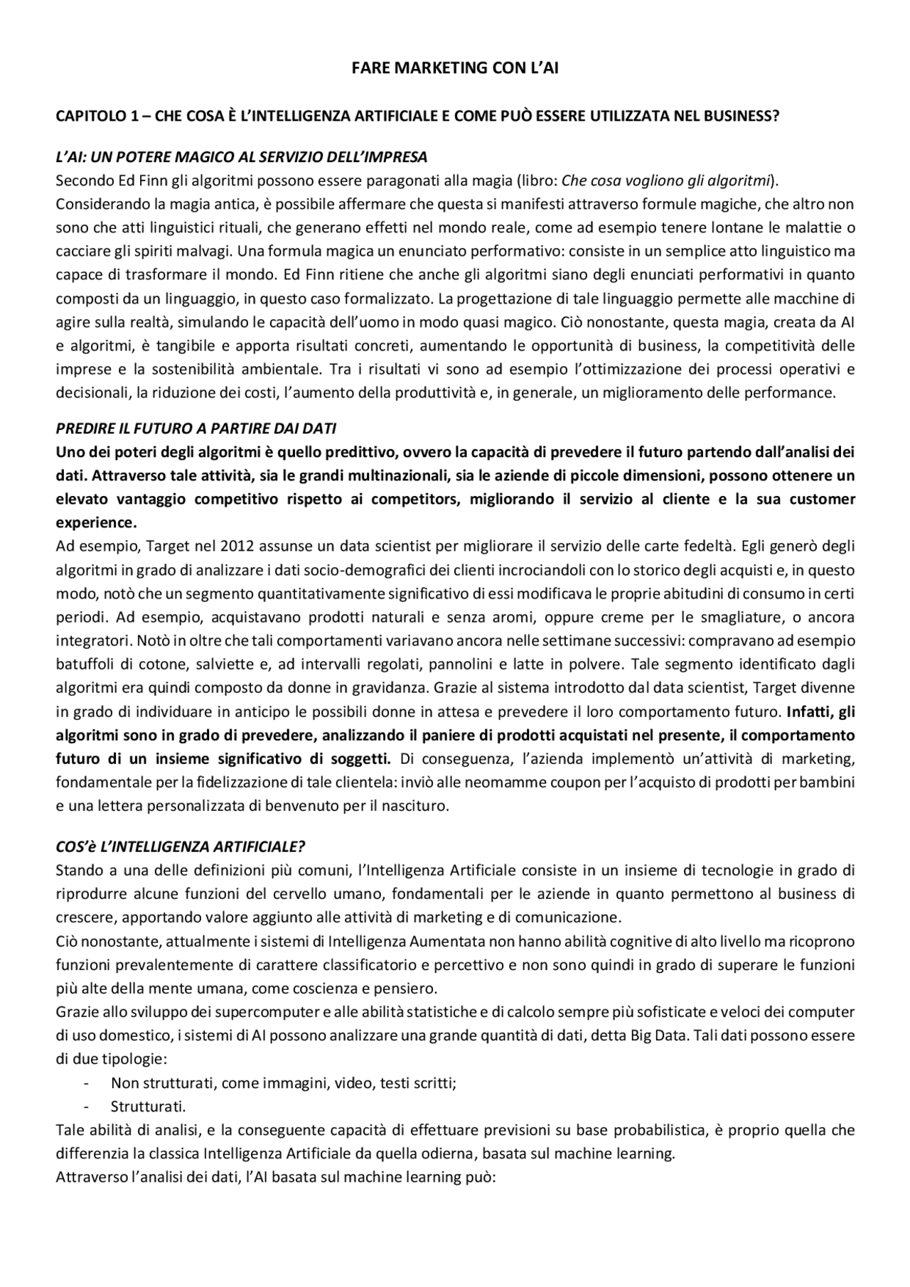 Fare marketing con l'AI - Docsity