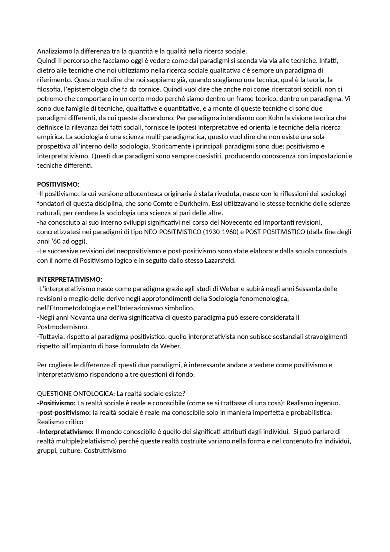 Laboratorio Di Ricerca Sociale Qualitativa Primo Parziale Docsity