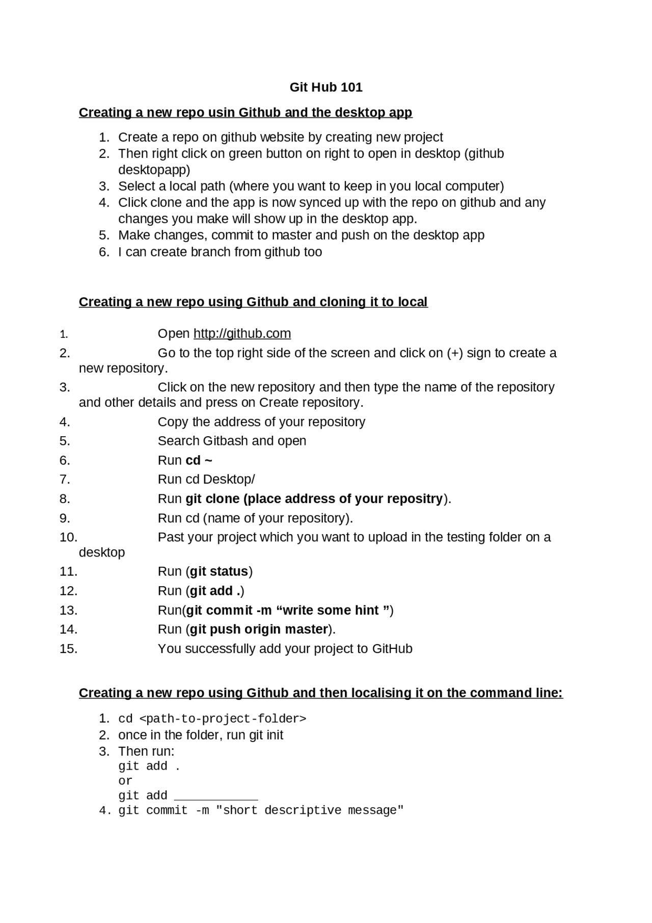 Github basics for beginners | Notas de estudo Informática | Docsity