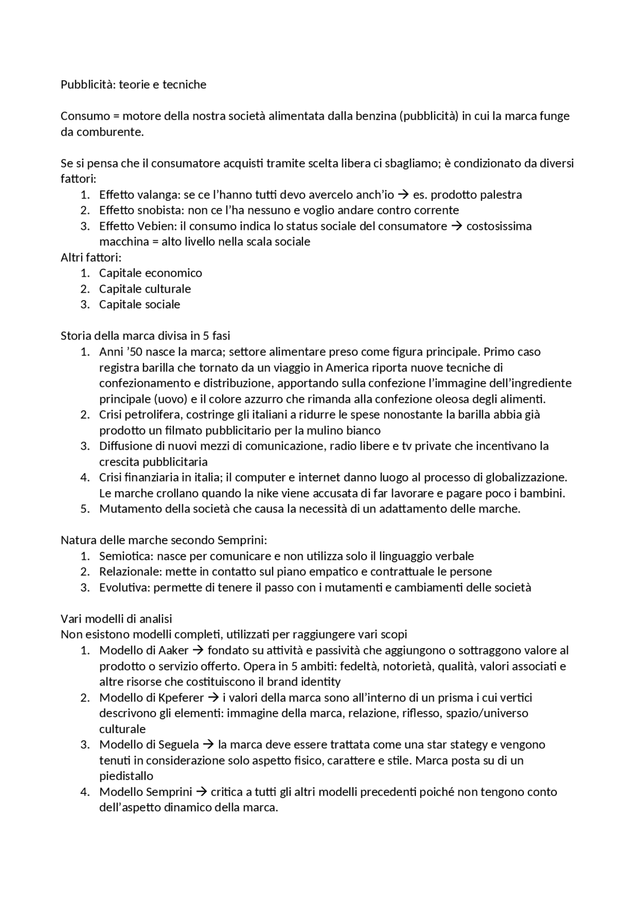 Pubblicità Tecniche E Teoria Appunti Docsity