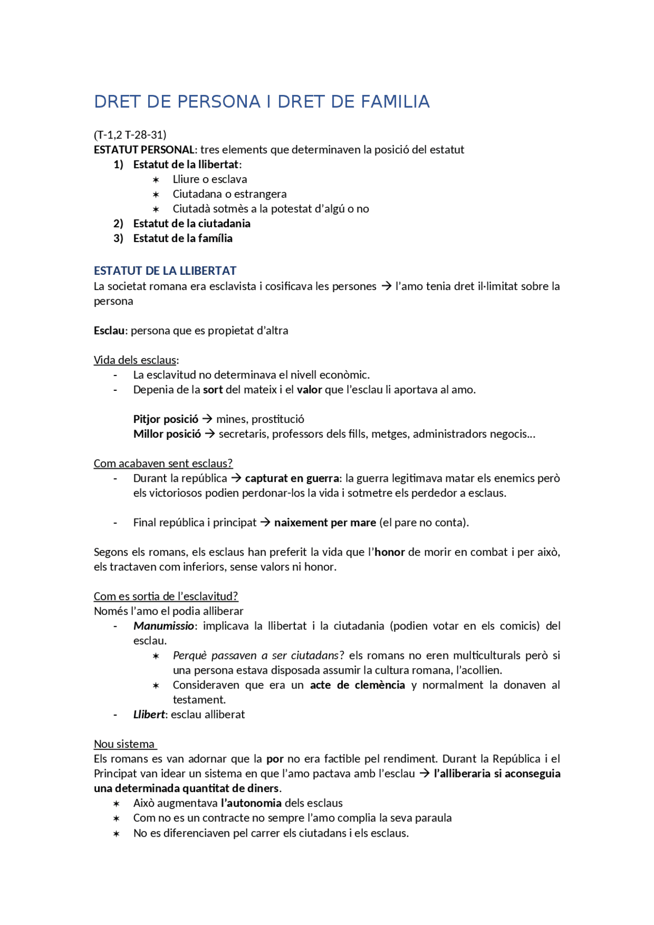 Apunts De Dret RomÀ Docsity