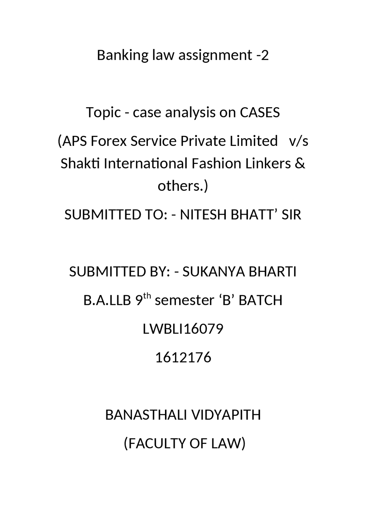 Banking Law Subject Notes Assignments Banking Law And Practice Docsity