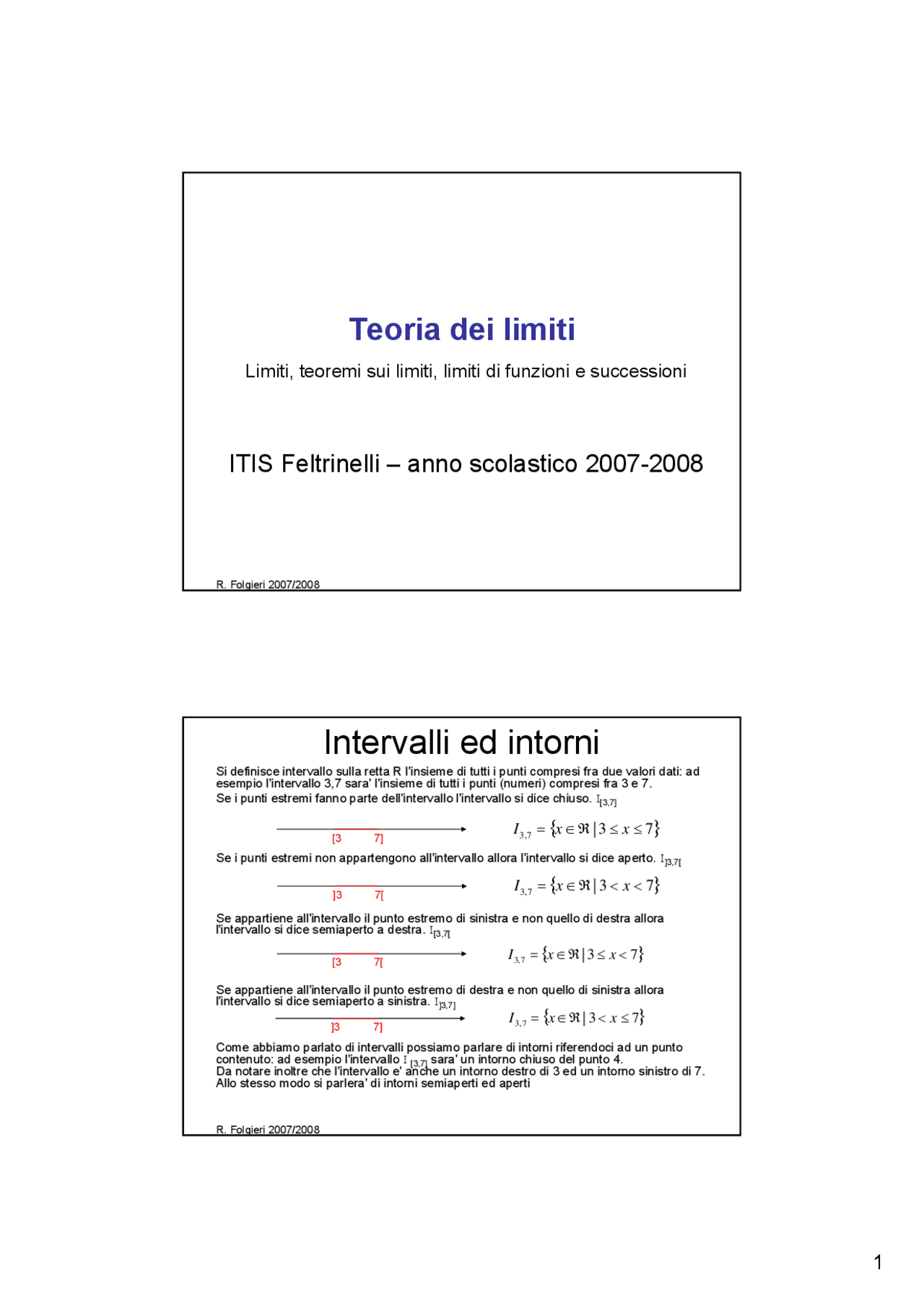 Teoria Sui Limiti In Matematica Docsity