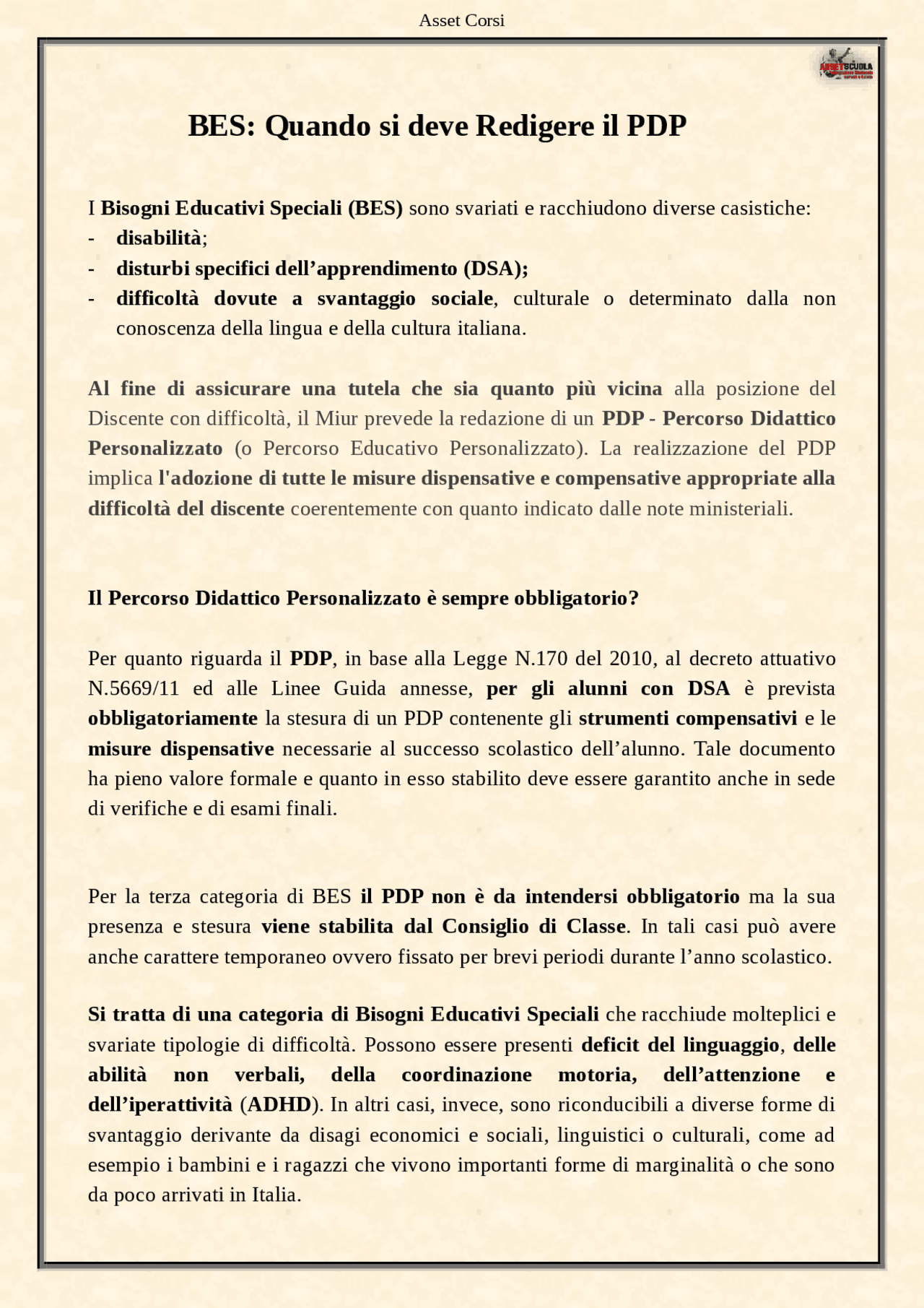 Corso Fdp Asset 8 Moduli Docsity