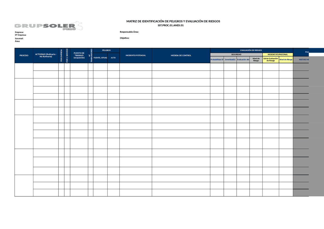 Procedimiento matriz IPER - Docsity