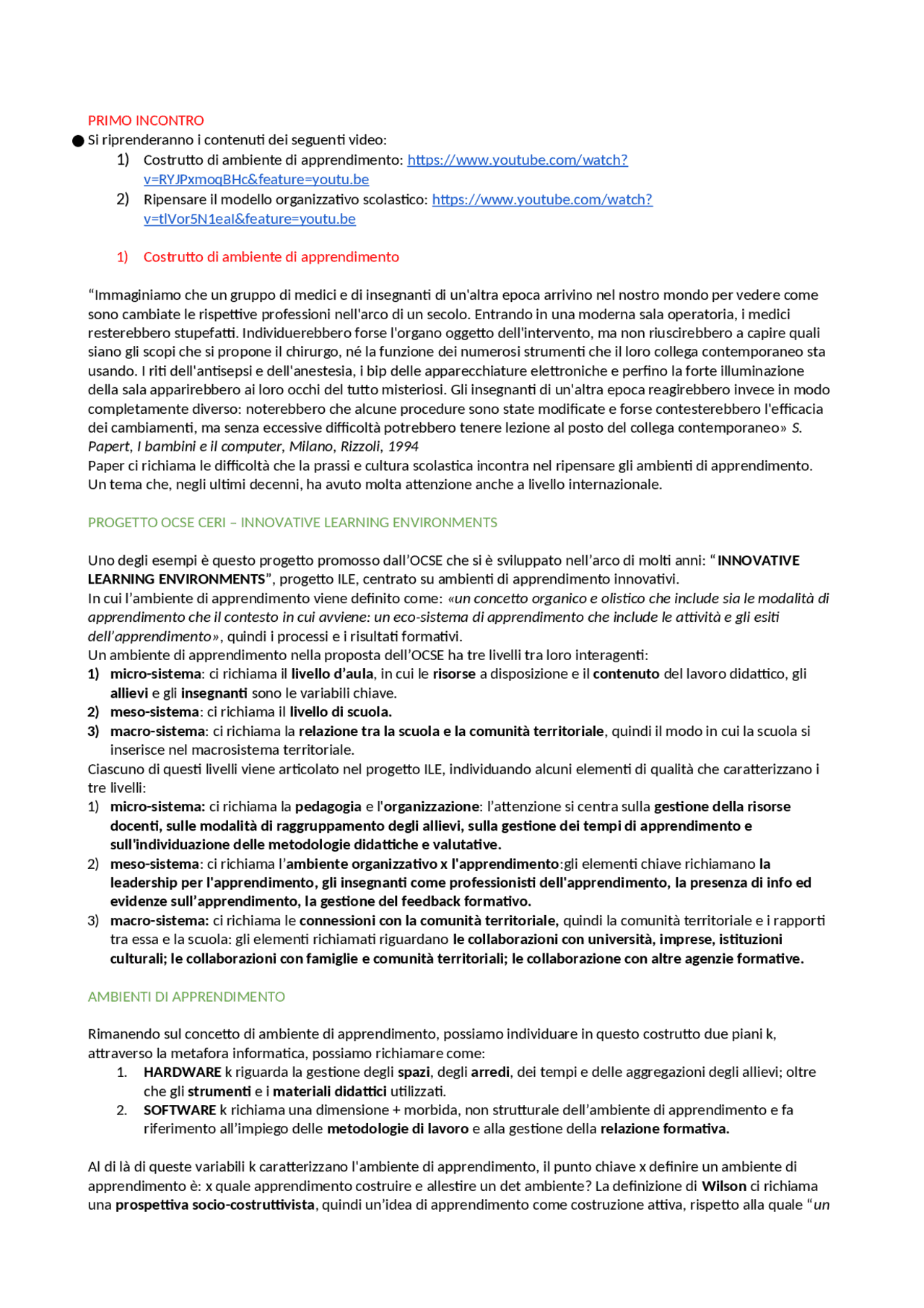 Ambienti Di Apprendimento Mario Castoldi Docsity