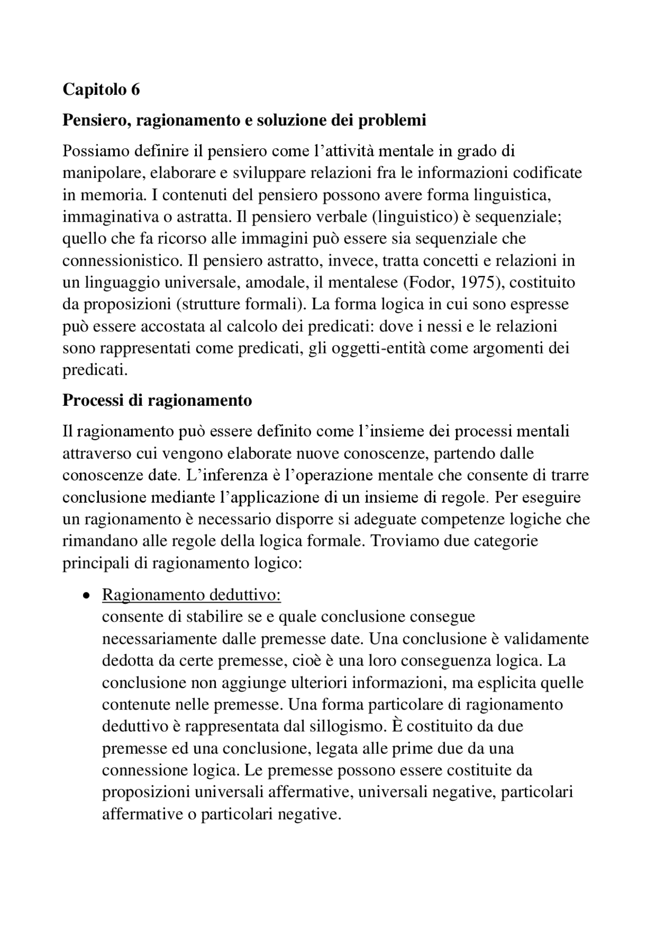 Pensiero, ragionamento e soluzione dei problemi (2020) - Docsity