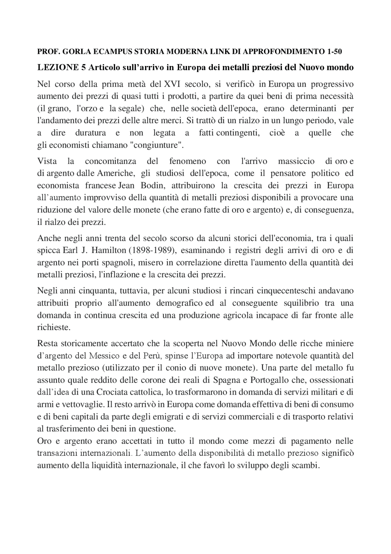 Prof Gorla Ecampus Storia Moderna Link Di Approfondimento 1 50