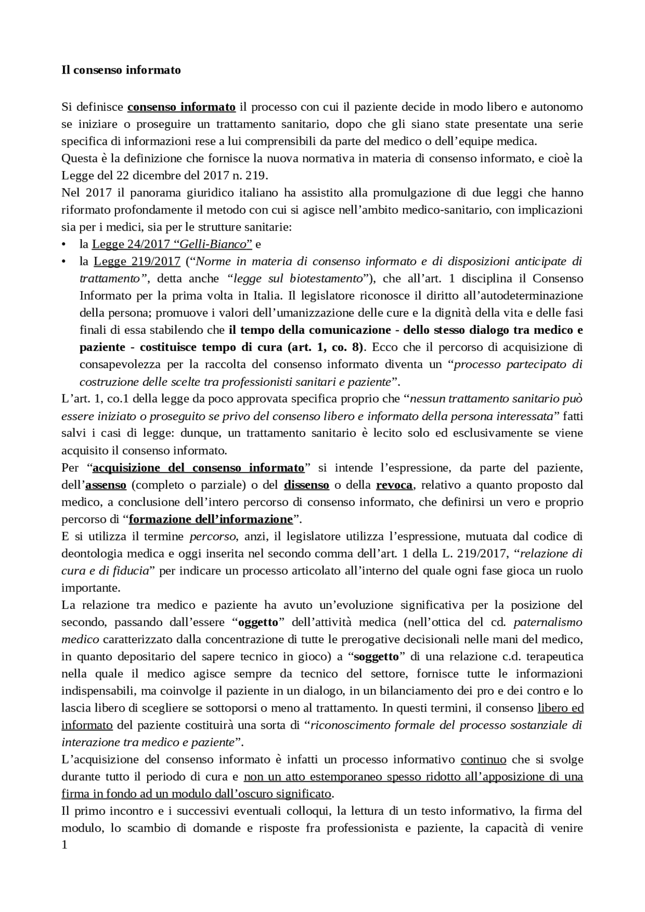 Il Consenso Informatico Docsity