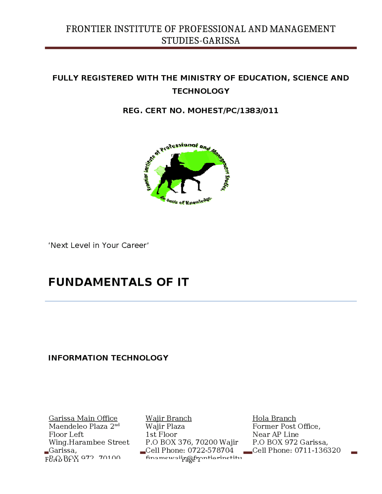 introduction to it notes | Lecture notes Information Technology | Docsity