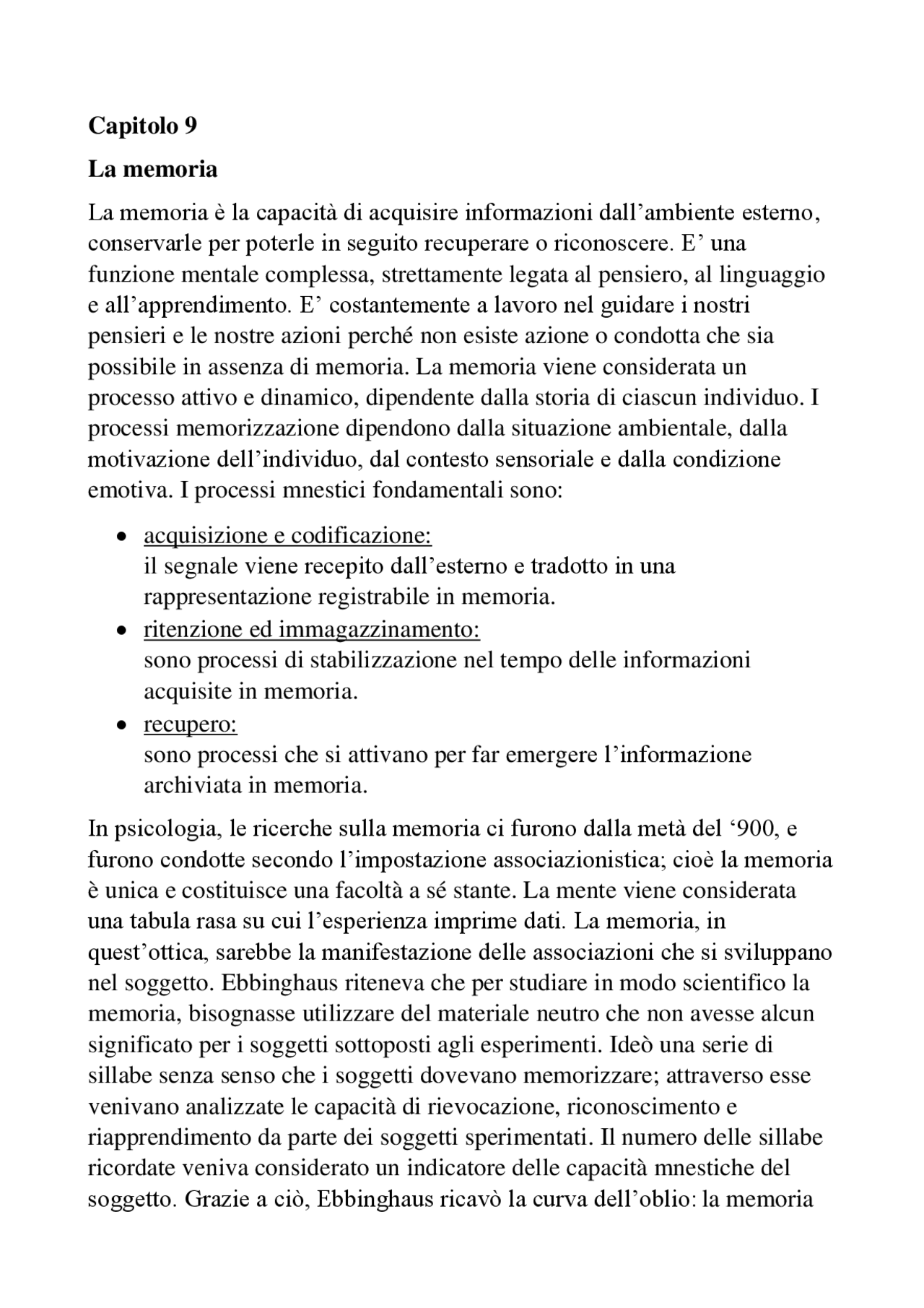 La Memoria 2020 Docsity
