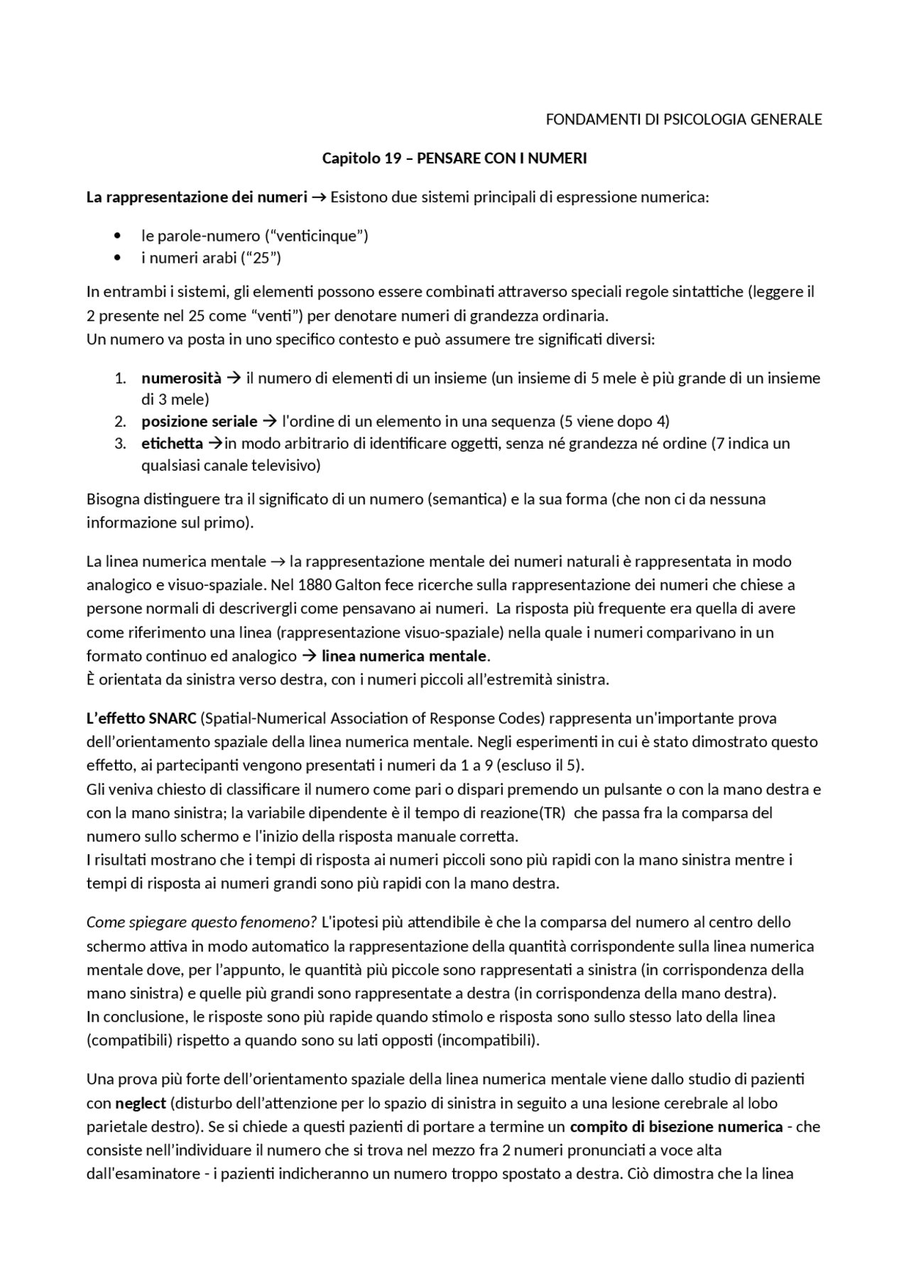 Cap 19 Zorzi E Girotto Cognizione Numerica Docsity