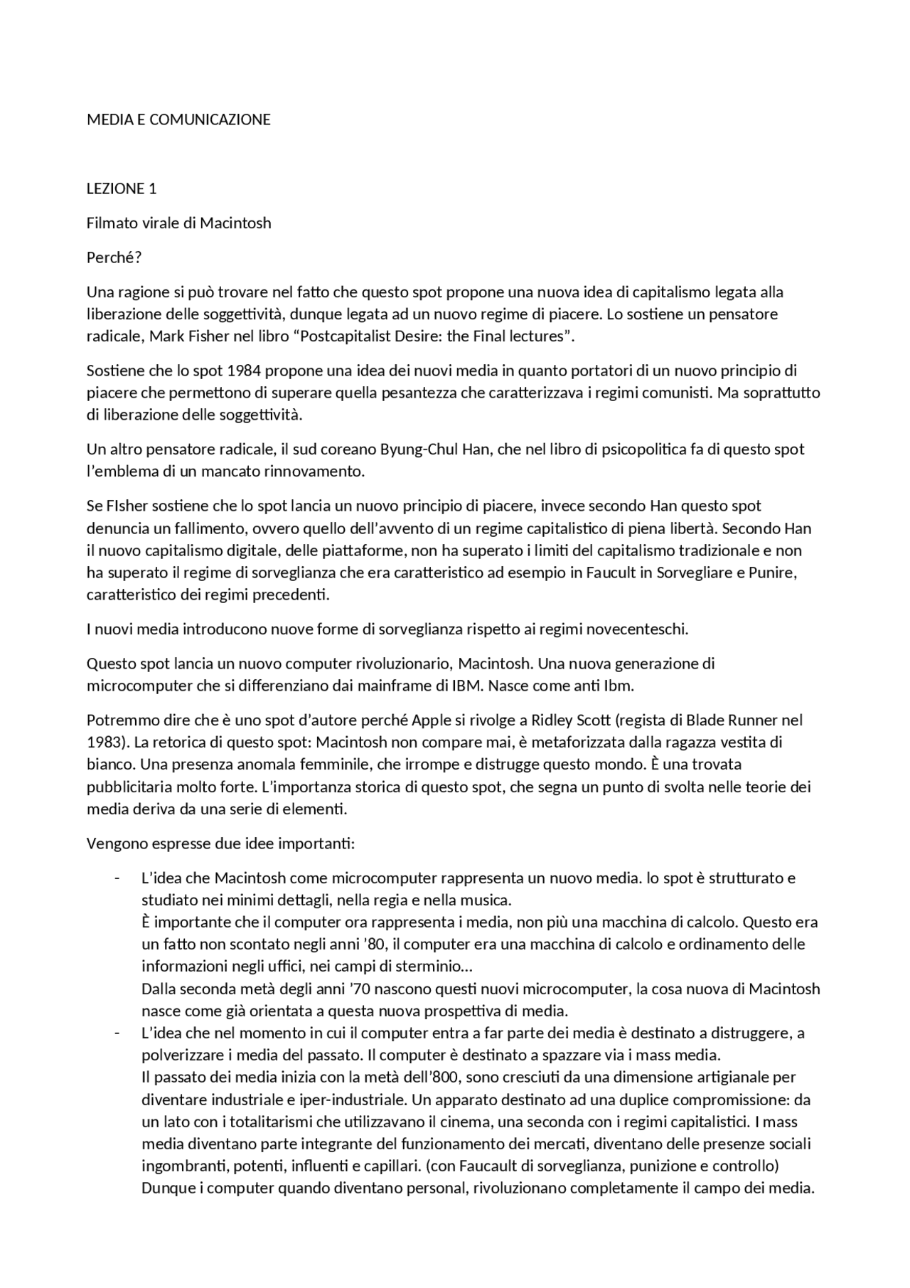 Appunti Media E Comunicazione Docsity