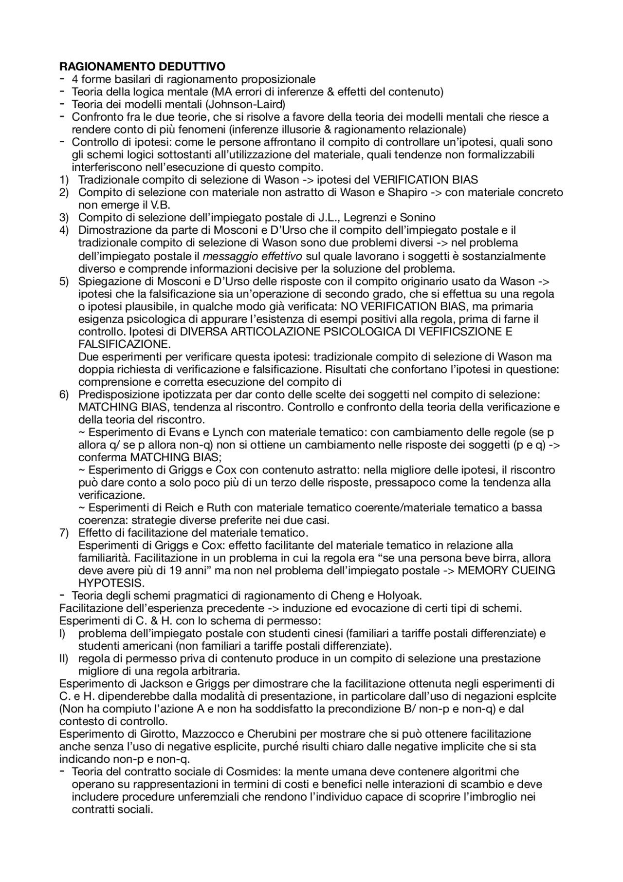 Psicologia Generale Riassunto Docsity