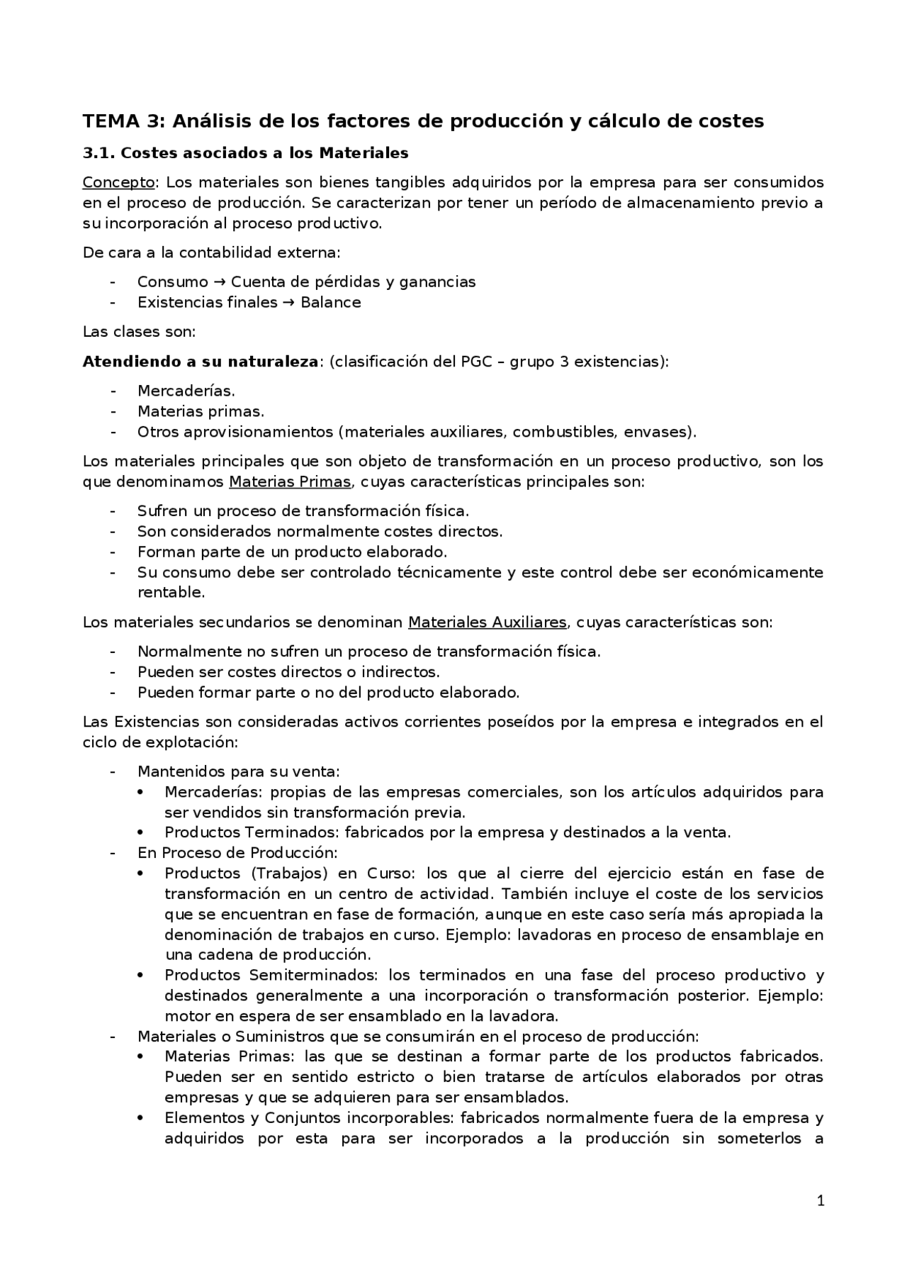 TEMA 3 Contabilidad analitica - Docsity
