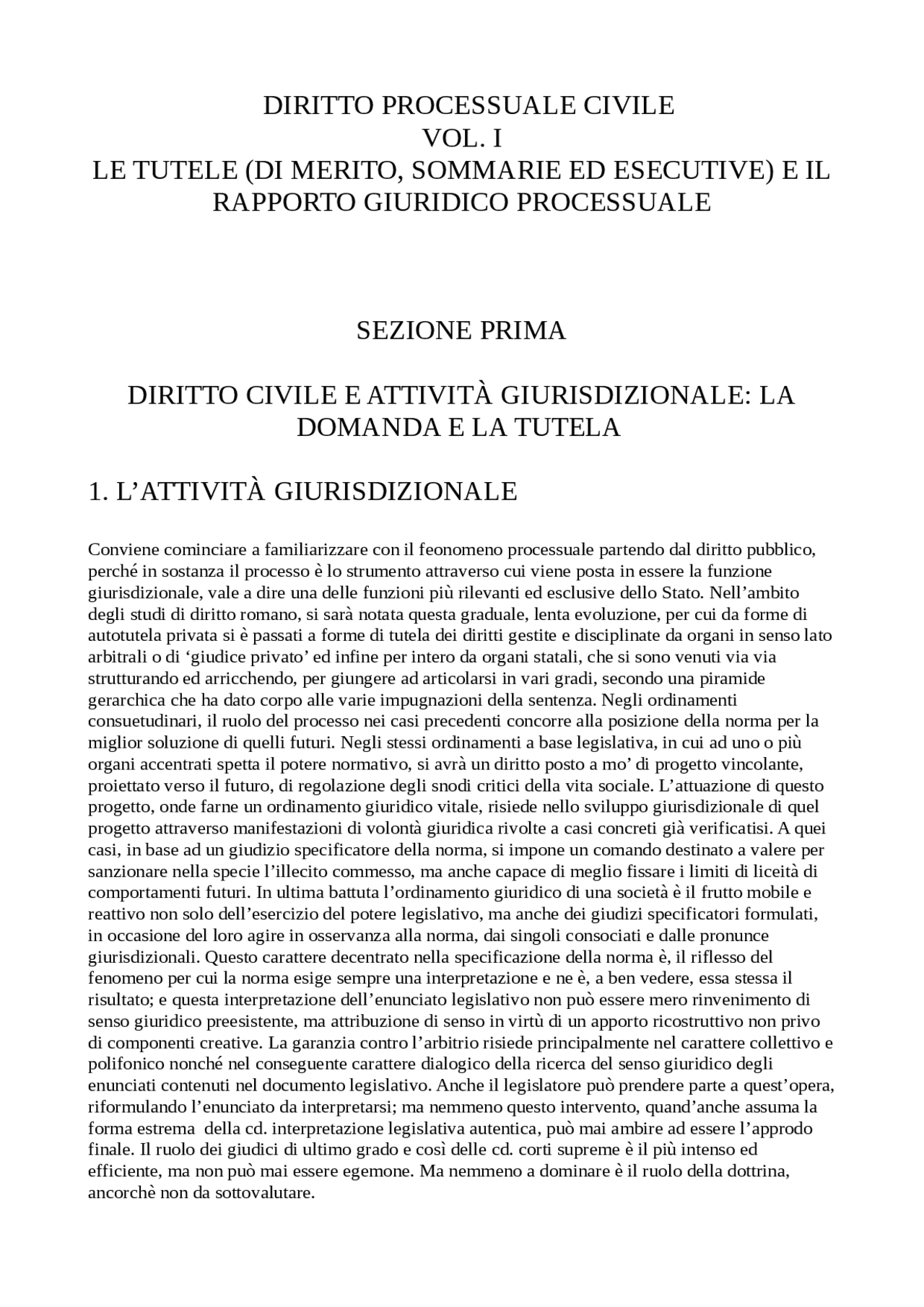 Dispense Diritto Processuale Civile Docsity