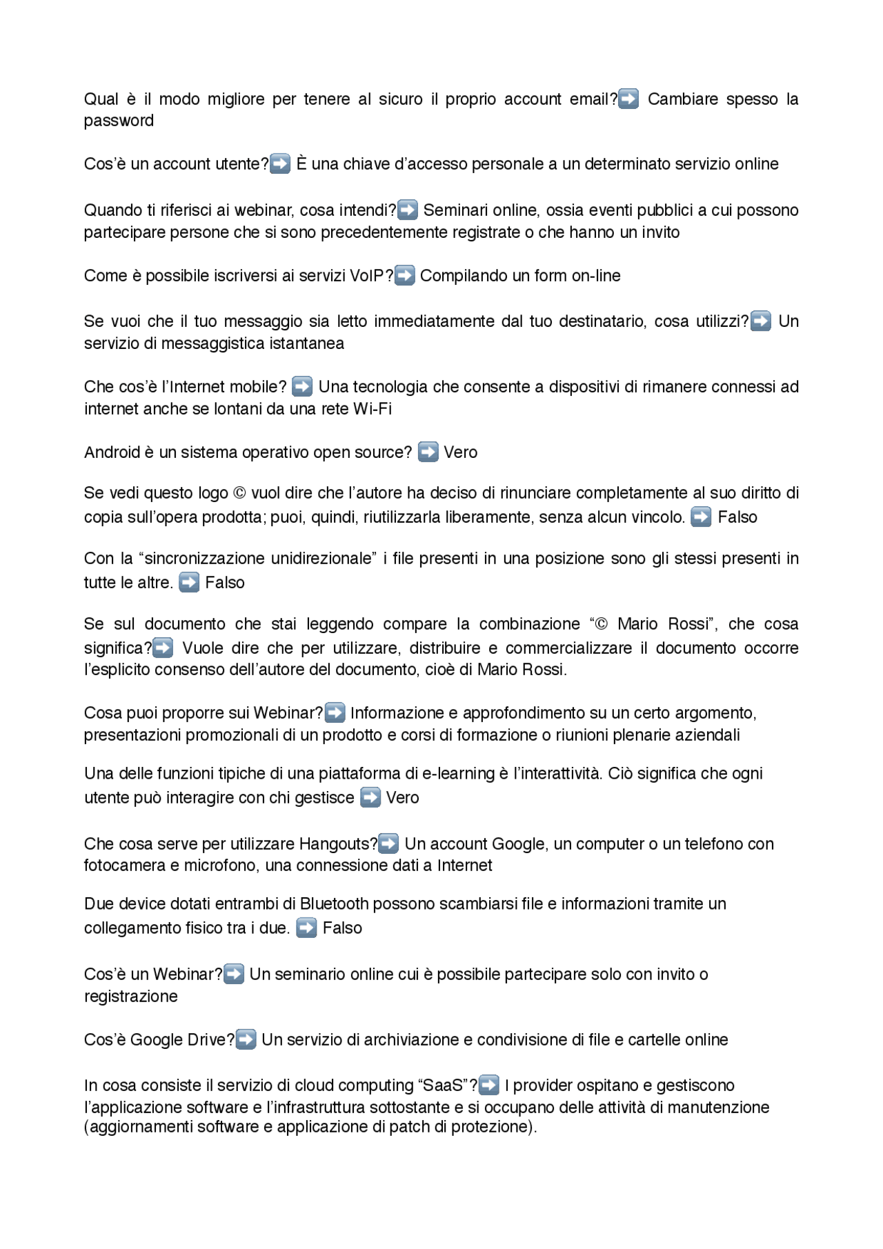 Domanda Eipass Comunicare E Collaborare In Rete Docsity