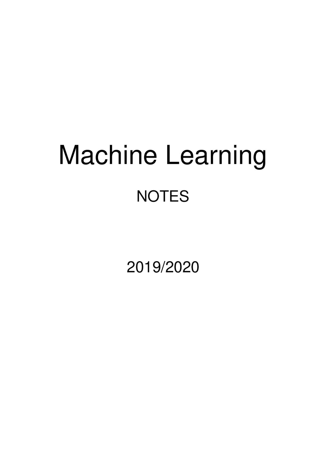 Riassunti Machine Learning - Docsity