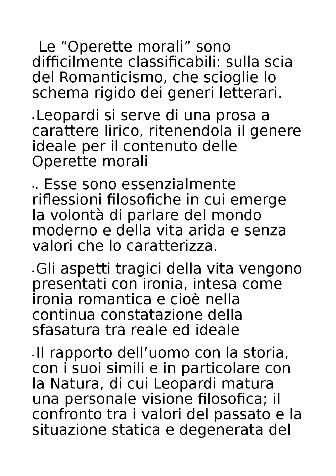 Le Operette Morali Breve Spiegazione Opera Docsity