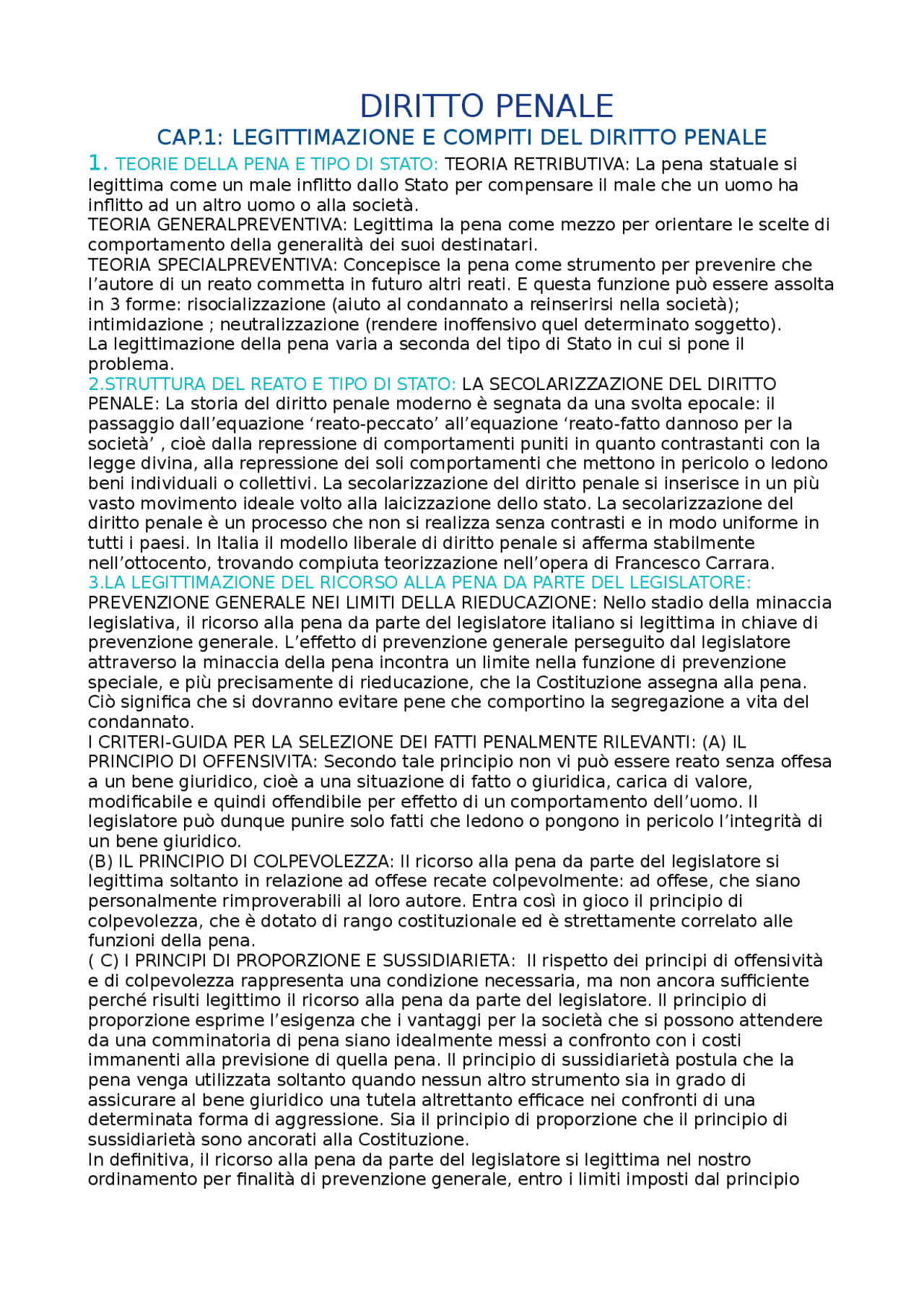 Dispense Diritto Penale I Docsity