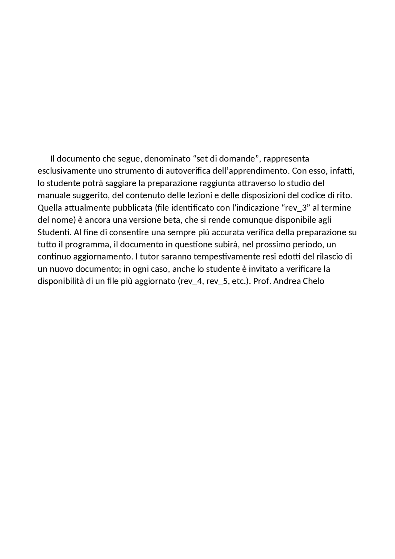 Paniere Diritto Processuale Penale E Campus Risposte Multiple Docsity