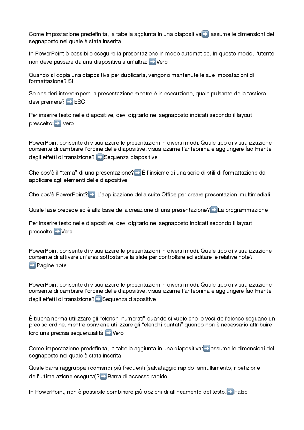 Domande Eipass Powerpoint Docsity