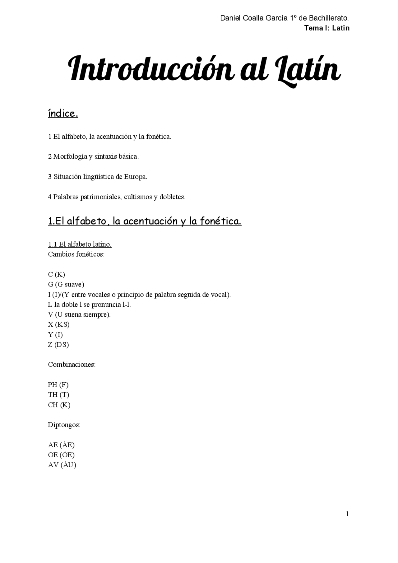 Latín Apuntes Básicos Docsity