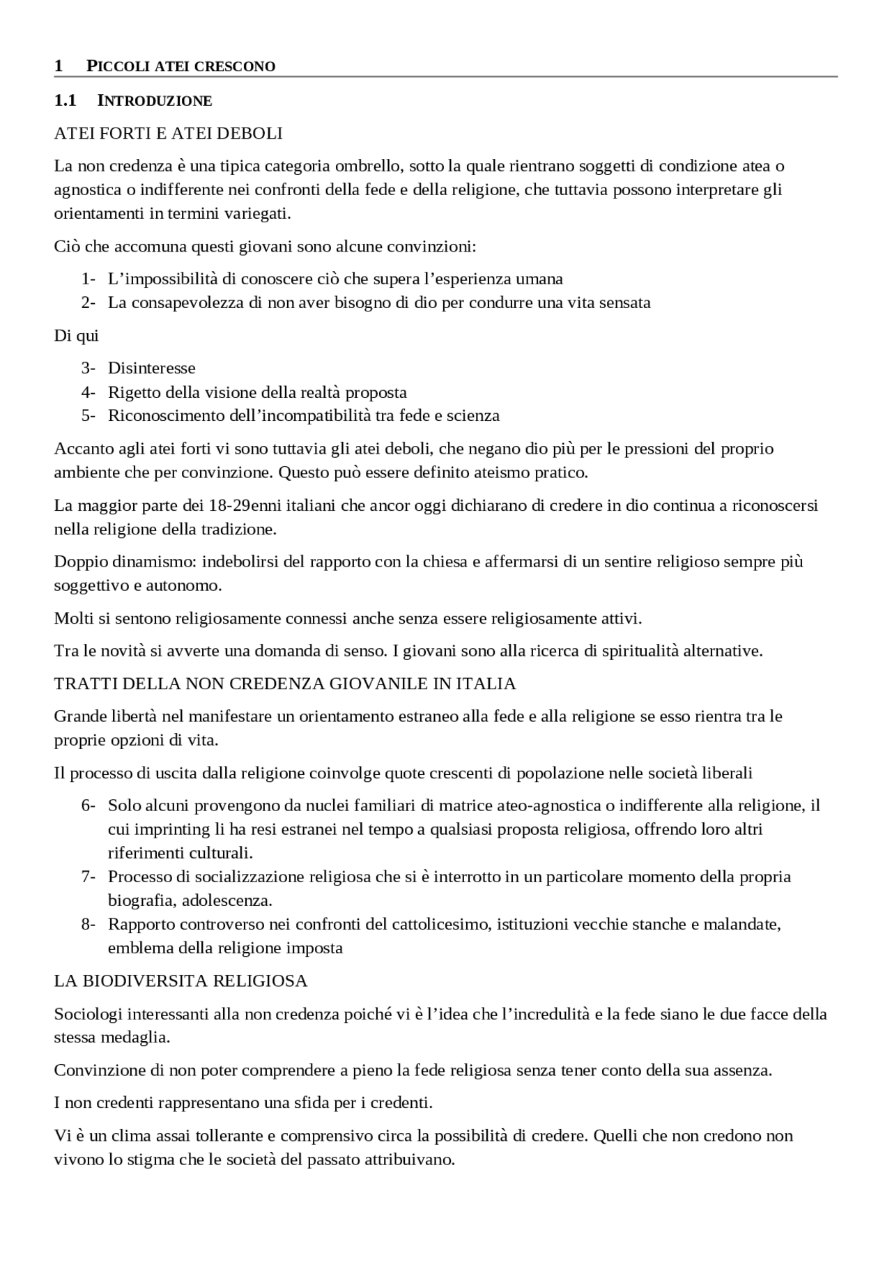 Piccoli Atei Crescono Garelli Franco Appunti Di Antropologia Docsity