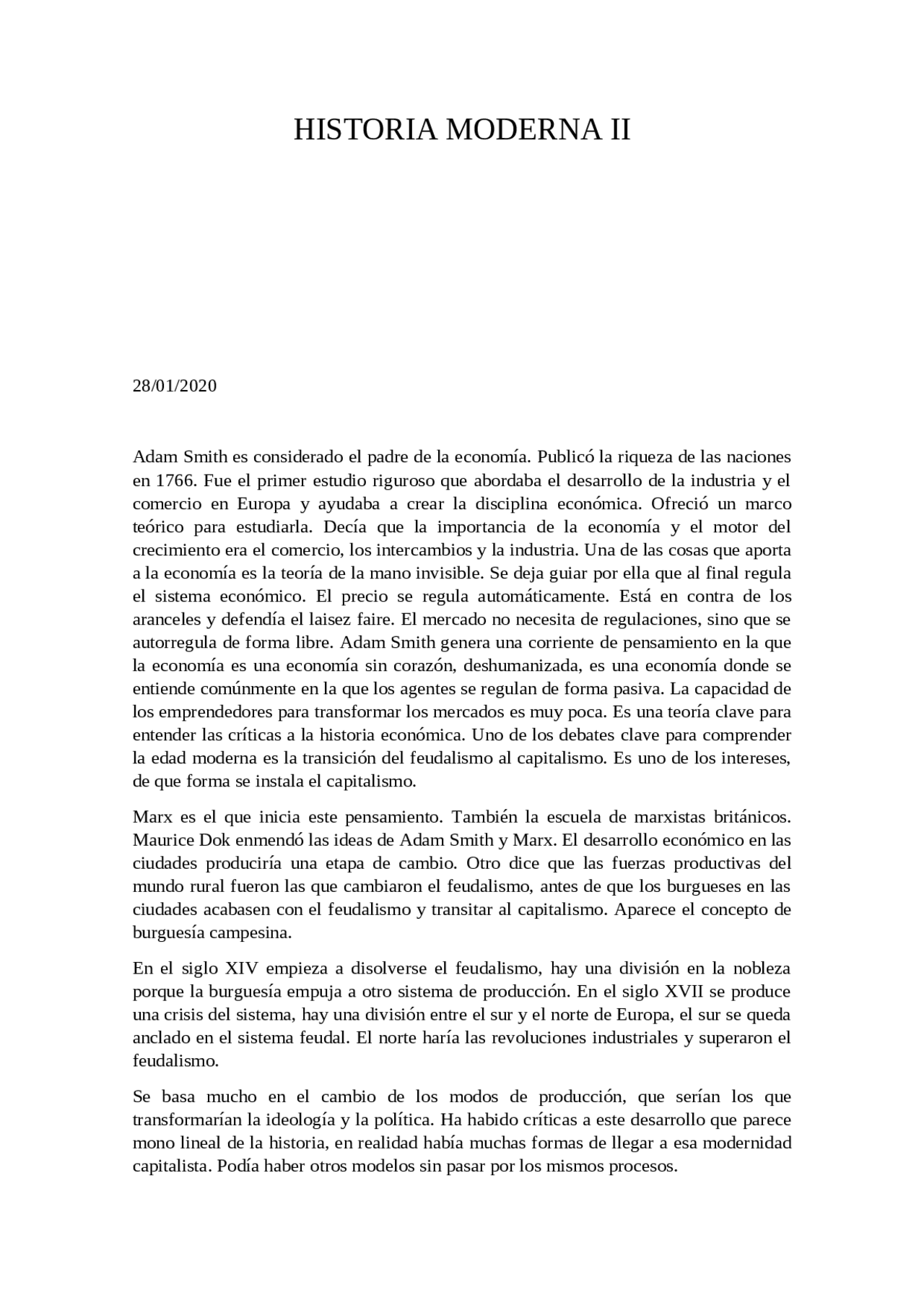 Historia universal moderna II | Apuntes de Historia Moderna | Docsity