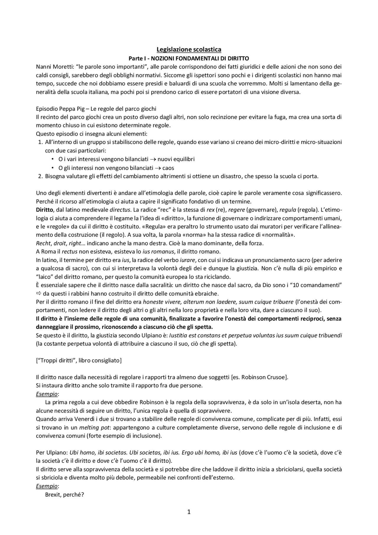 Sbobinature Legislazione Scolastica Bruschi Max Docsity