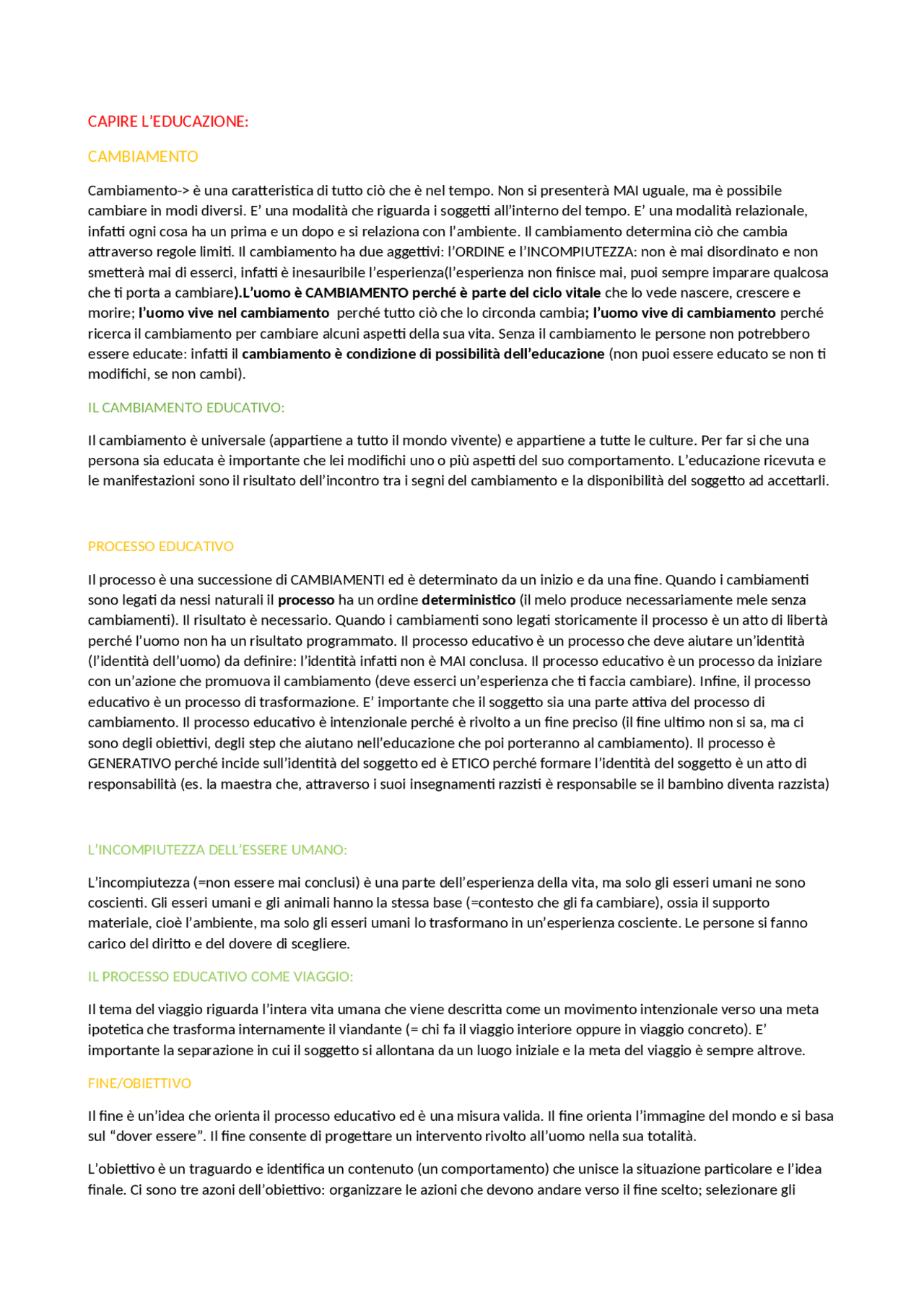 Capire Leducazione Riassunto Docsity