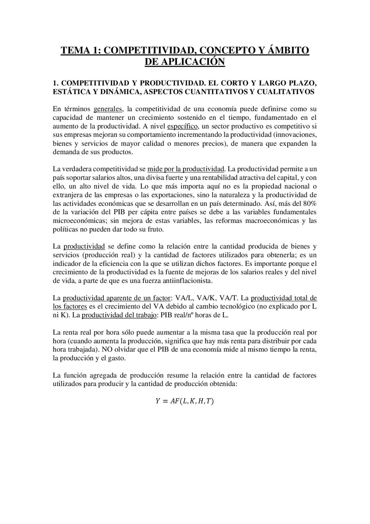 TEMA 1 COMPETITIVIDAD - Docsity