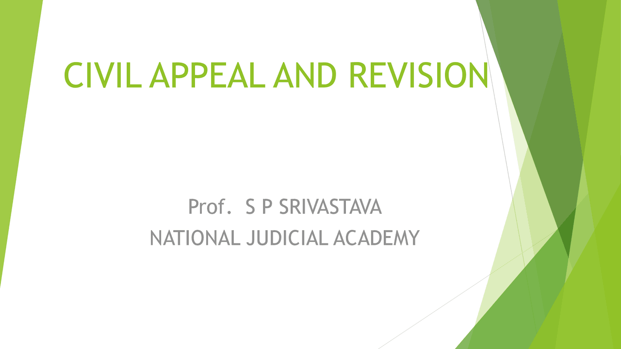 Civil Appeal And Revision Docsity