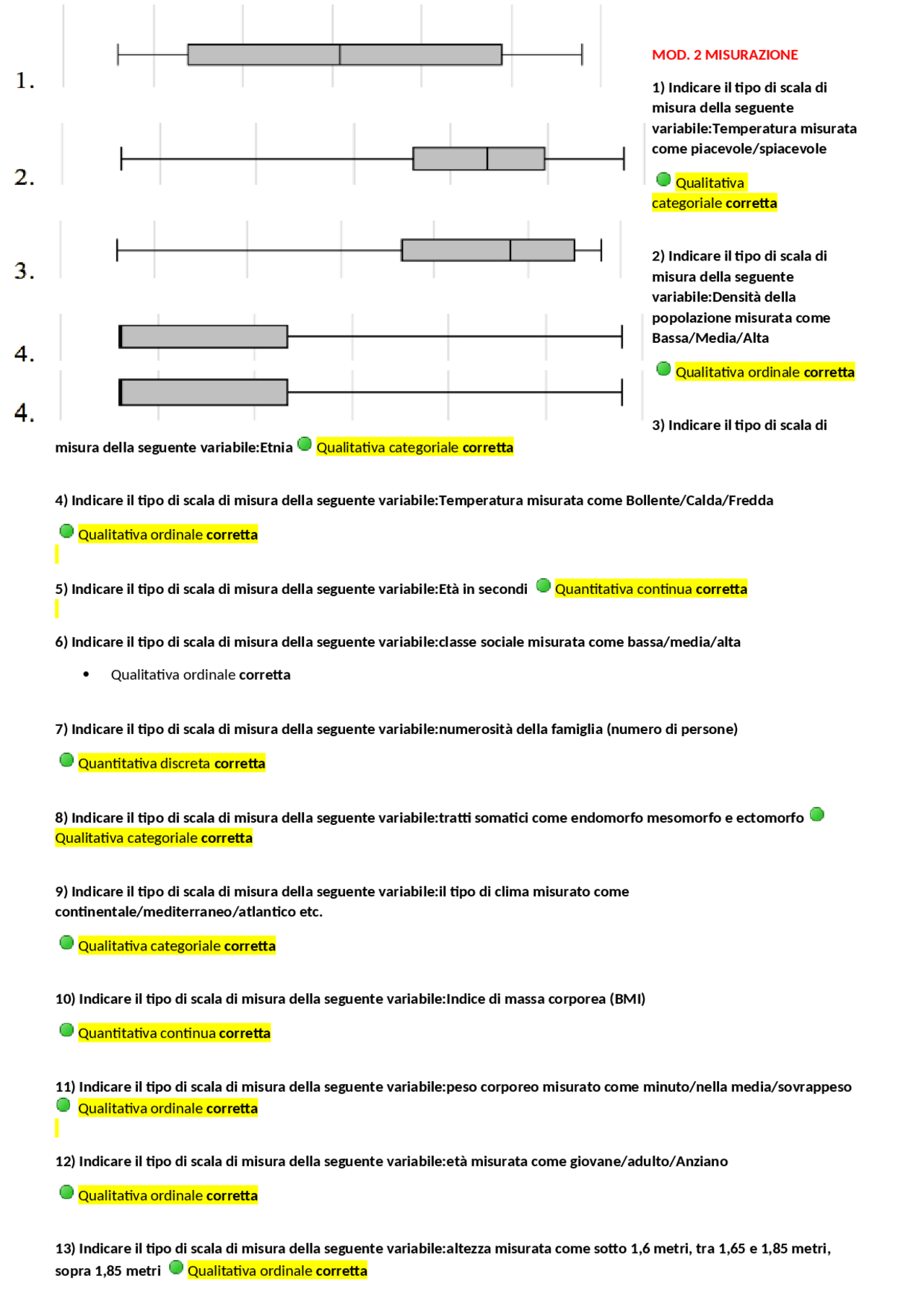 Test Psicometria Scritto Docsity