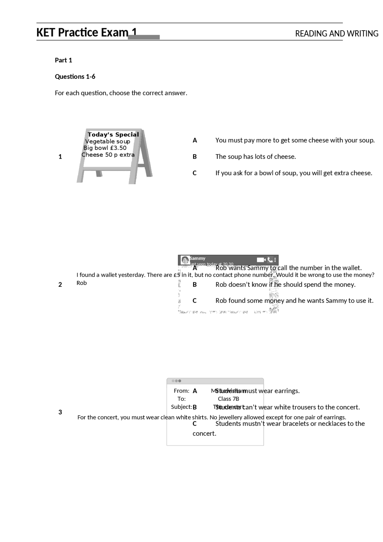 KET EXAMEN DE INGLES - Docsity