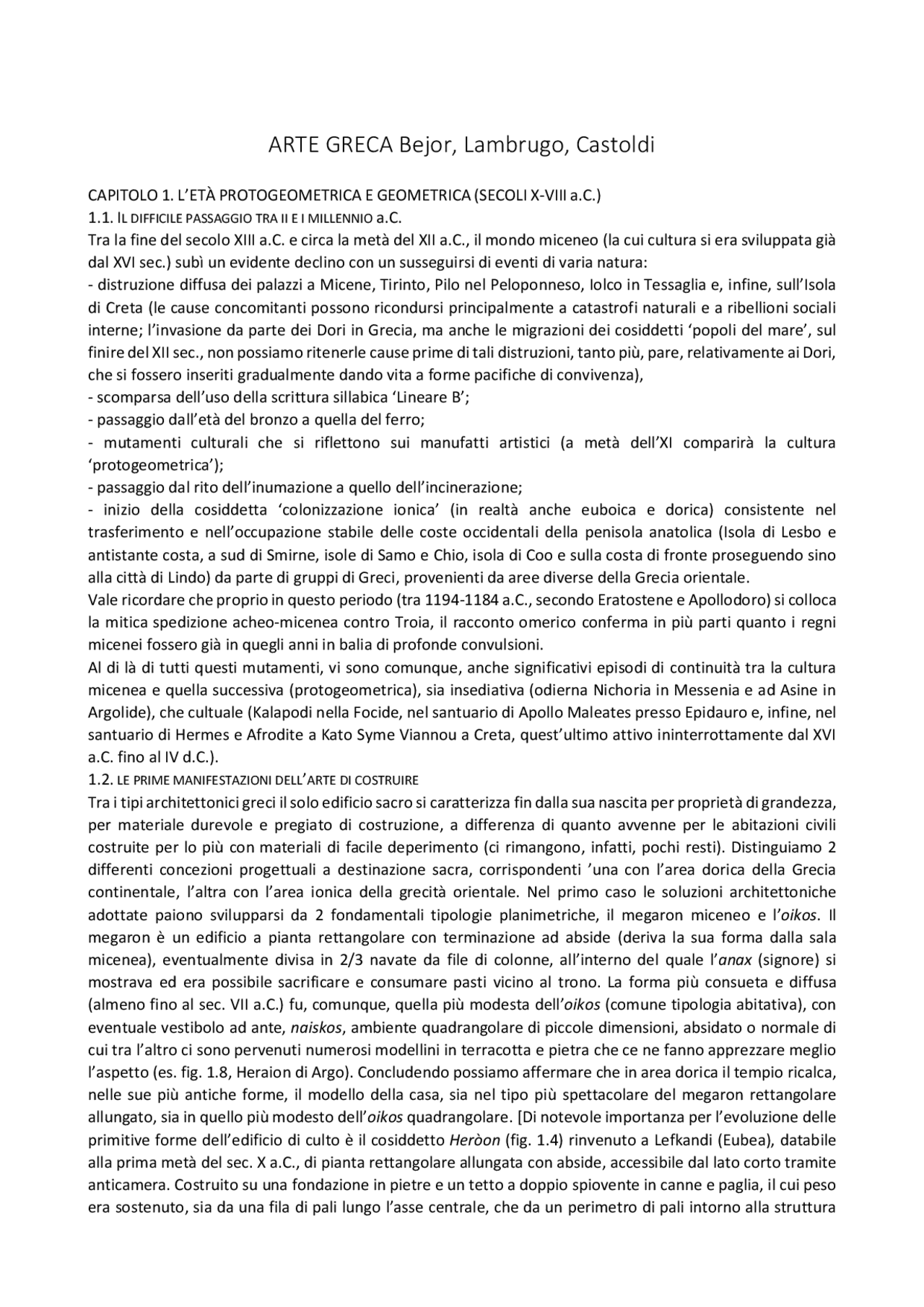 Arte Greca Di Bejor Docsity